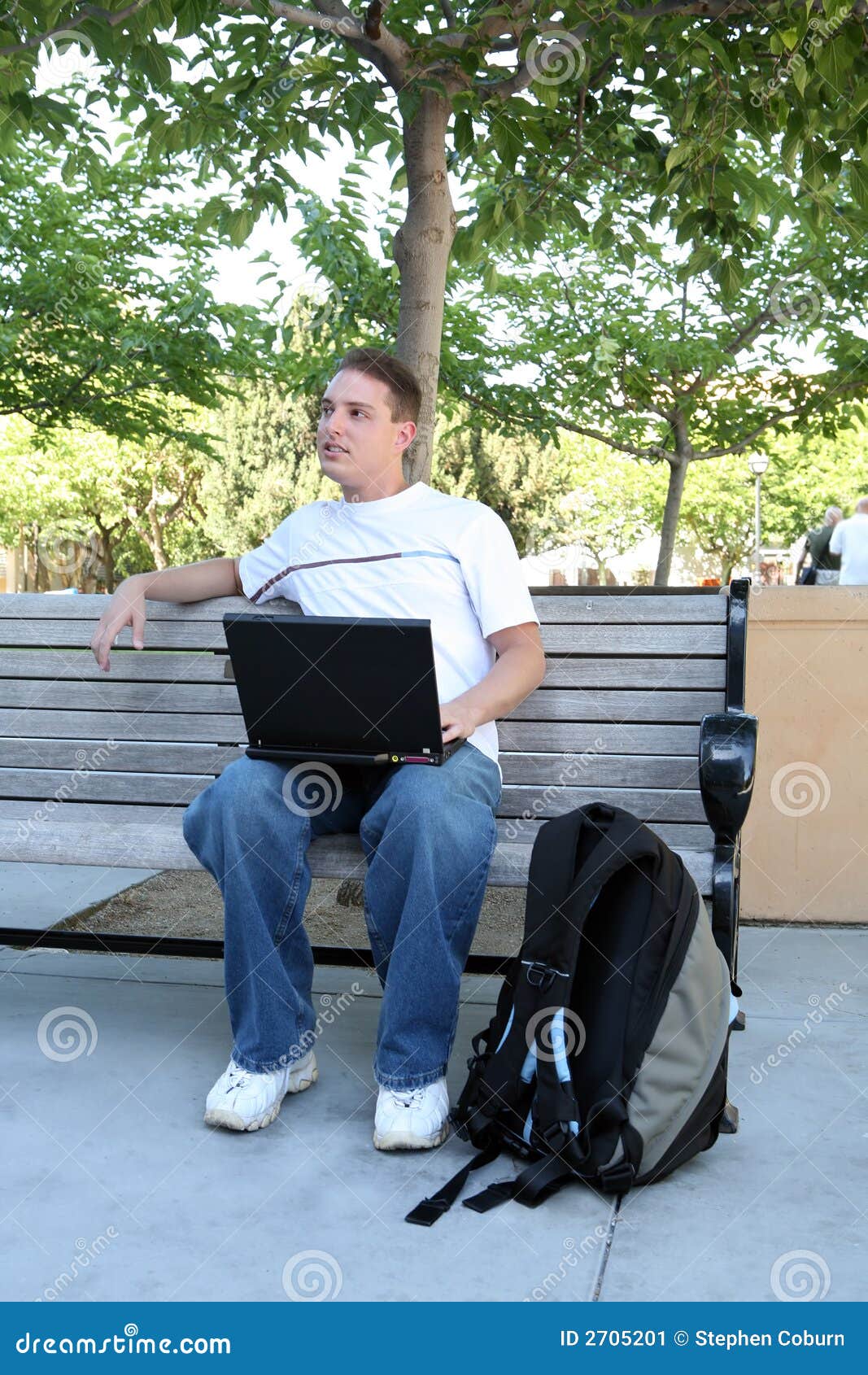 Student on Computer stock image. Image of student, bench - 2705201