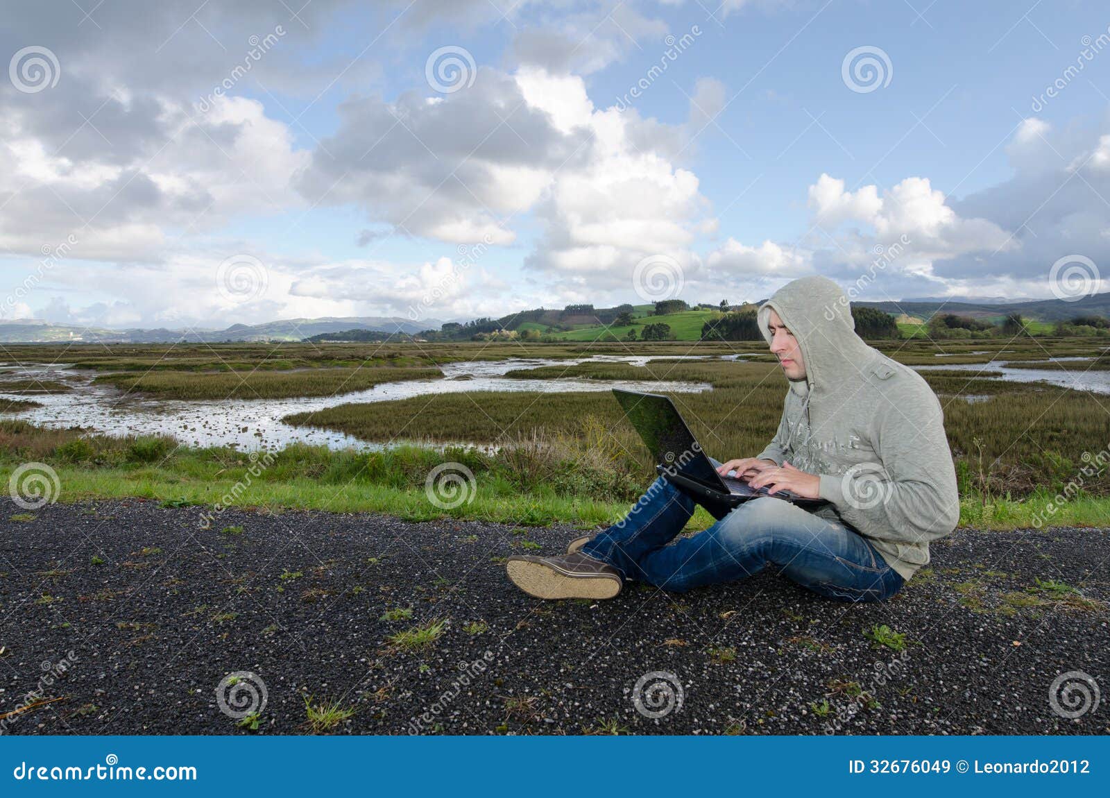 Student with Computer Addicted To Internet Stock Image - Image of ...