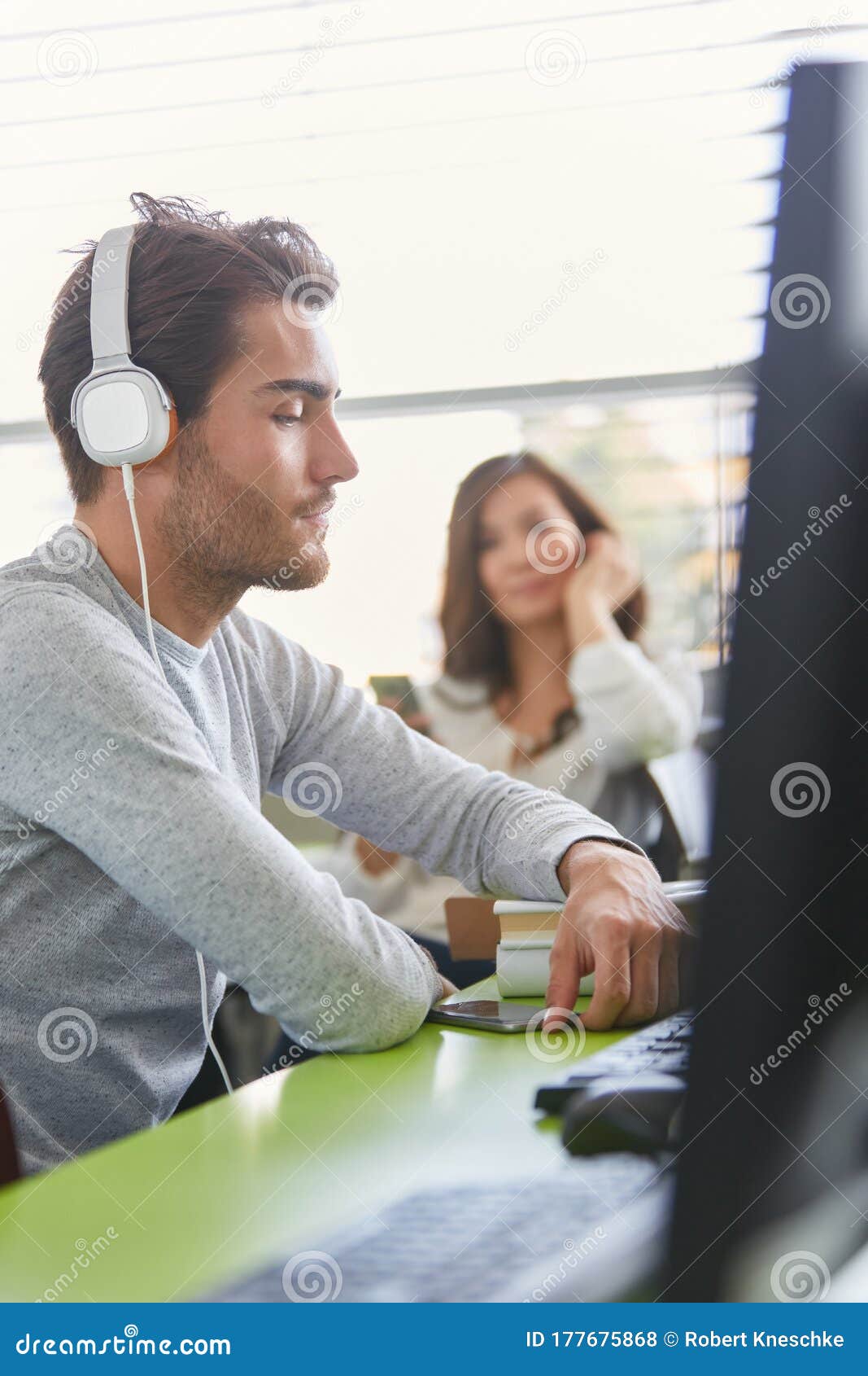 Student in Computer E-learning Course Stock Photo - Image of women ...