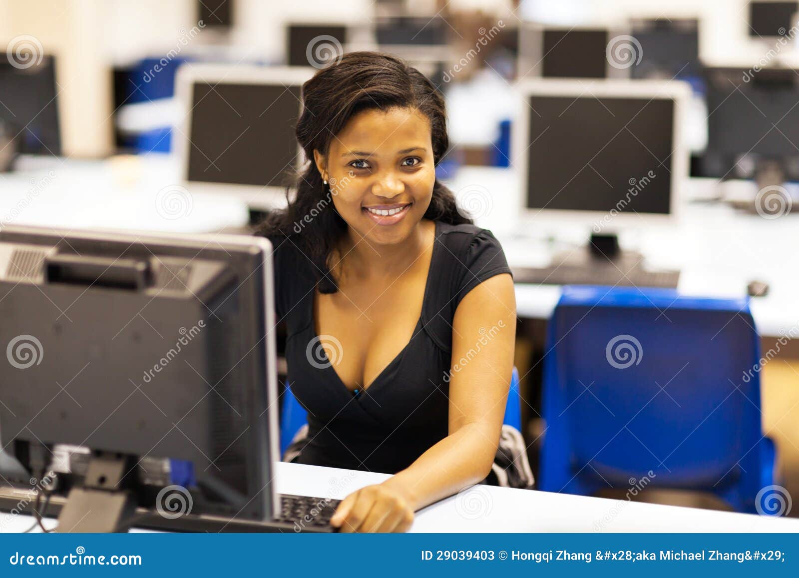 Student computer room stock image. Image of higher, pretty - 29039403