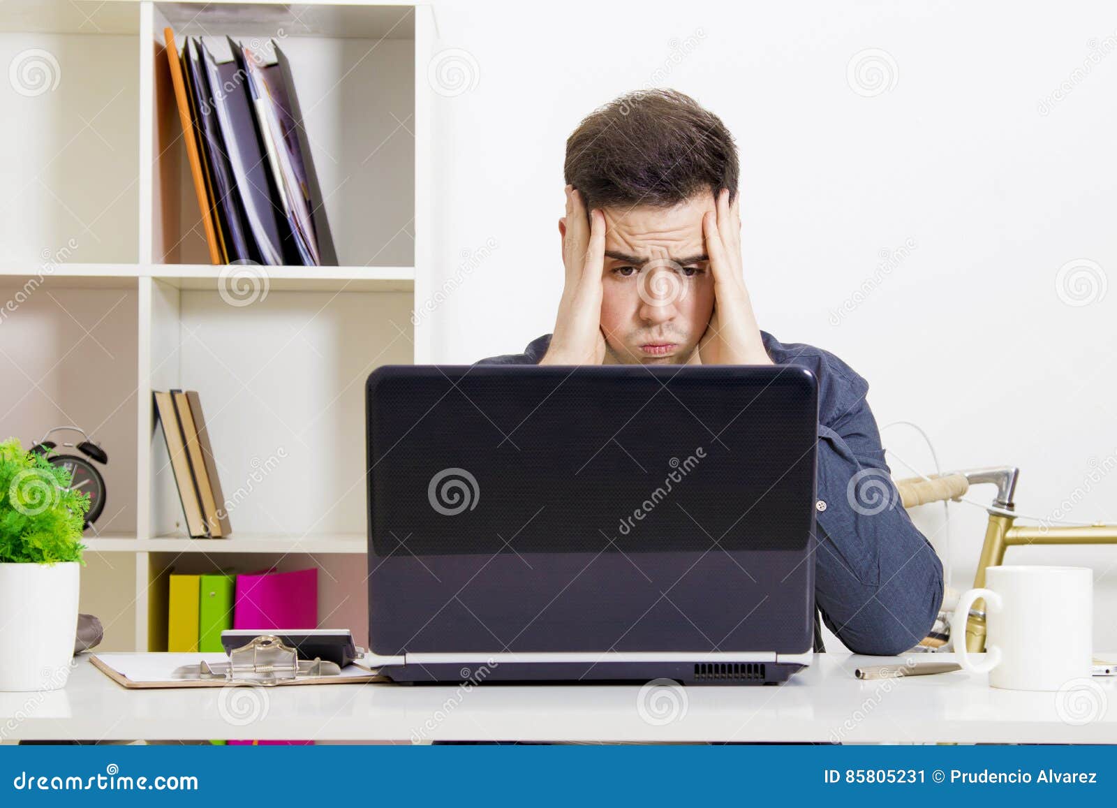 Student Concentrated or Overwhelmed Stock Image - Image of connected ...