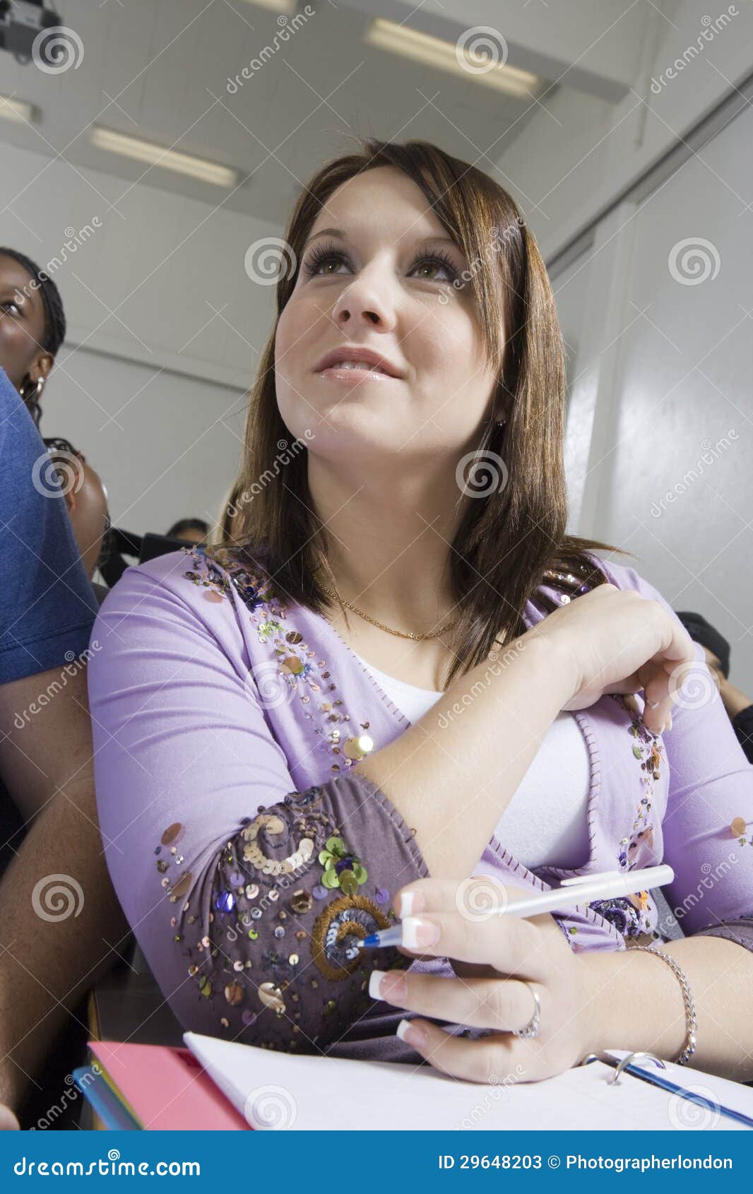 Student Concentrating on Lecture Stock Image - Image of female ...