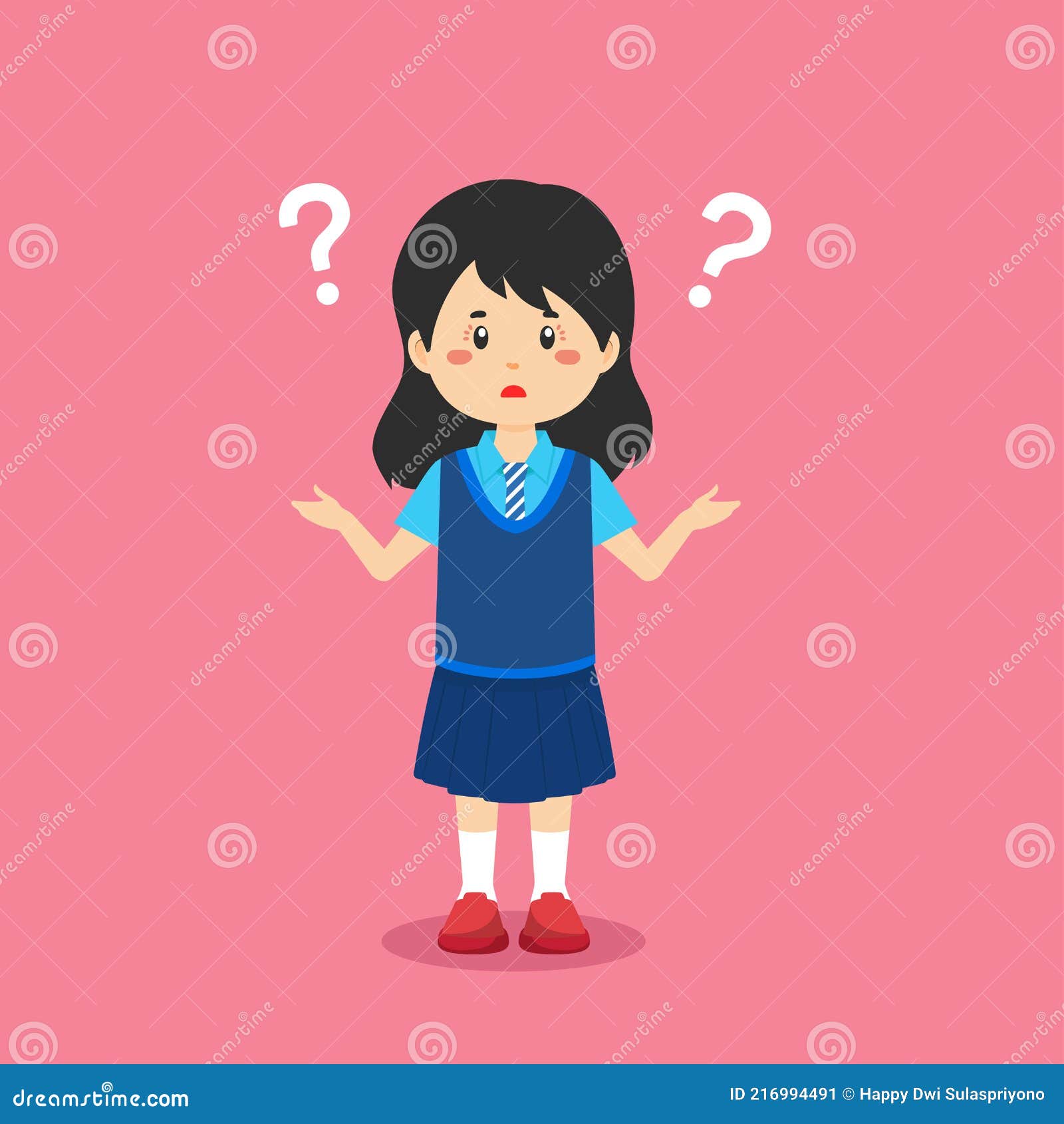 Student Confused With Question Mark Cartoon Vector | CartoonDealer.com ...