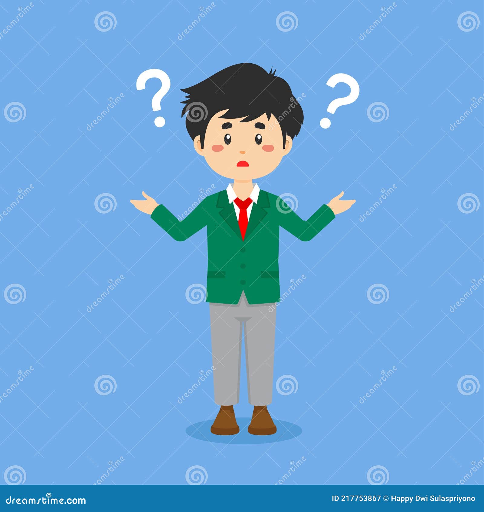 Student Confused with Question Mark Stock Vector - Illustration of ...