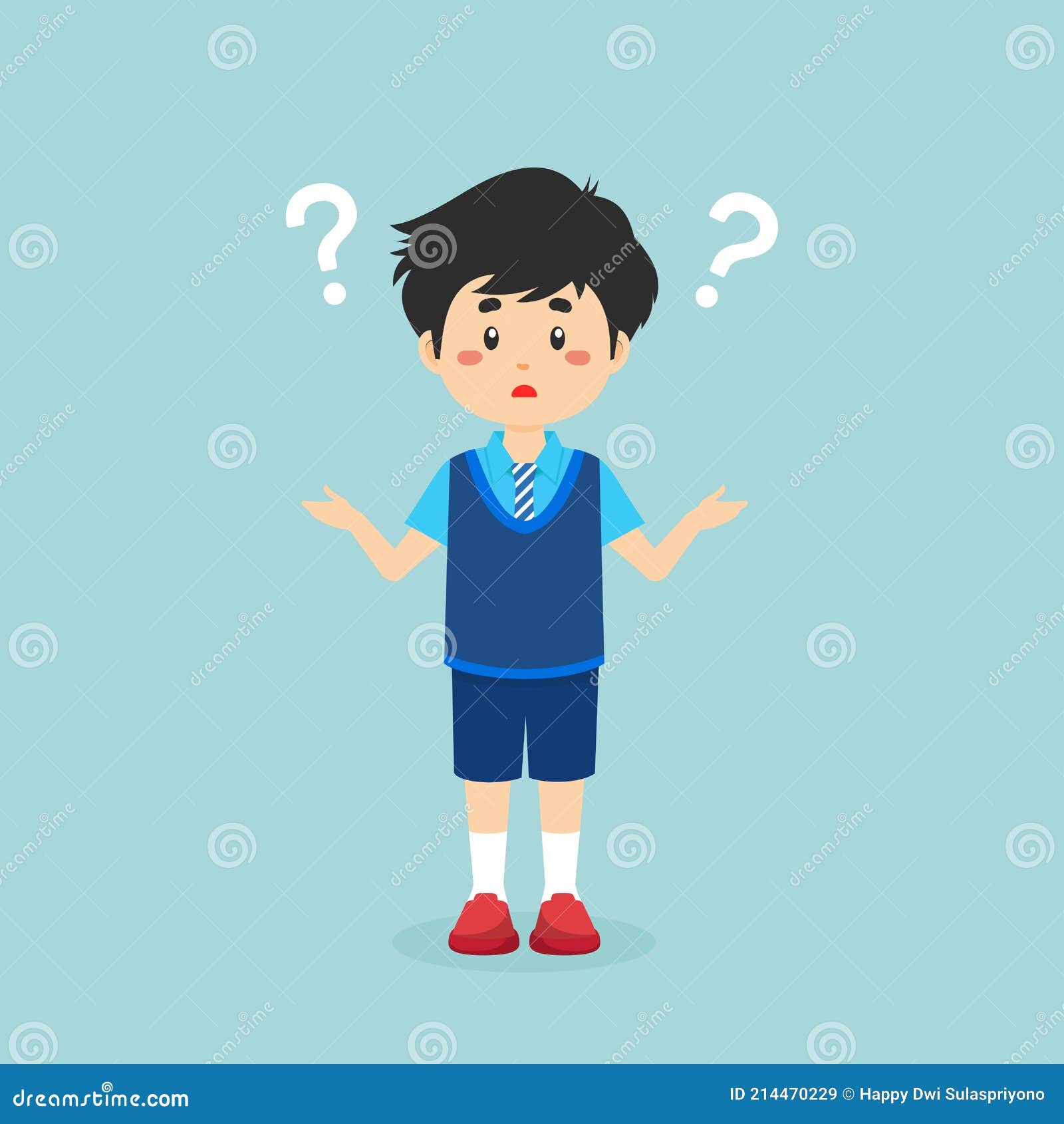 Student Confused With Question Mark Cartoon Vector | CartoonDealer.com ...