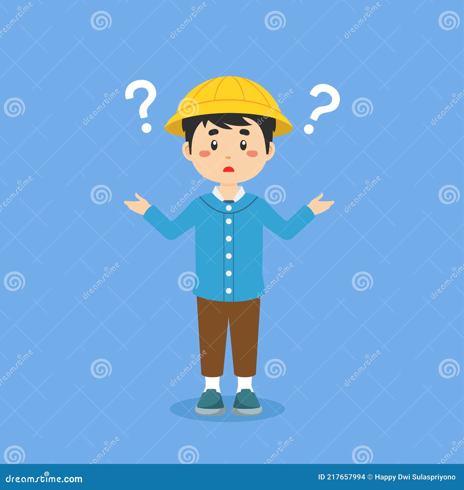 Student Confused With Question Mark Cartoon Vector | CartoonDealer.com ...