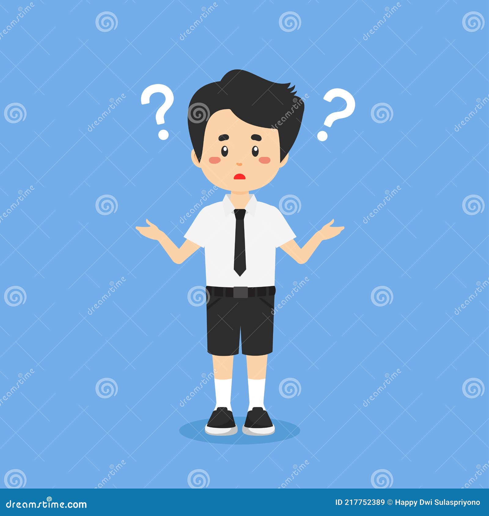 Student Confused With Question Mark Cartoon Vector | CartoonDealer.com ...