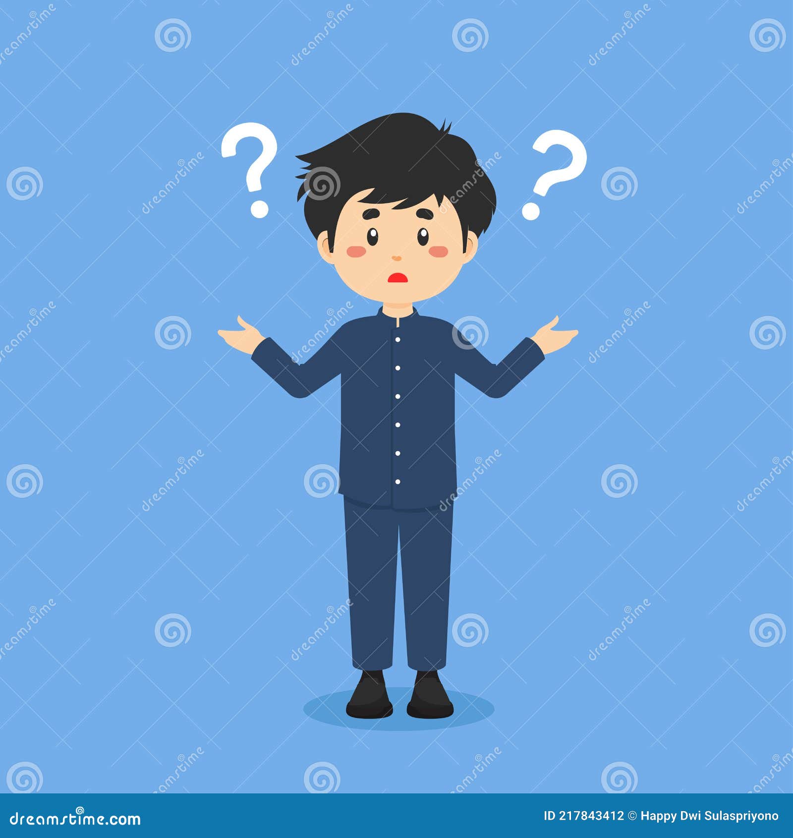 Student Confused With Question Mark Cartoon Vector | CartoonDealer.com ...