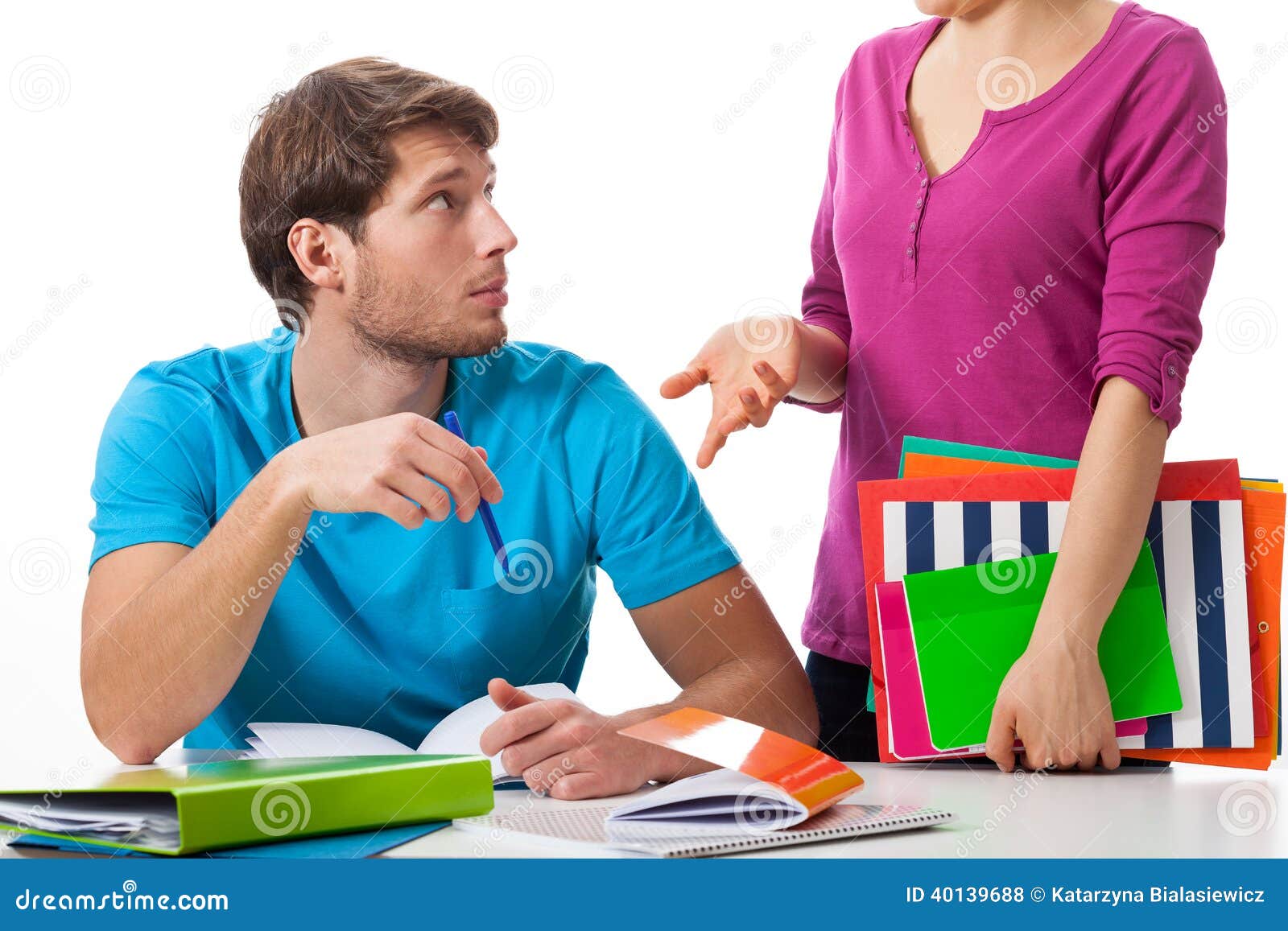 Student Consulting New Project Stock Photo - Image of notebook, desk ...