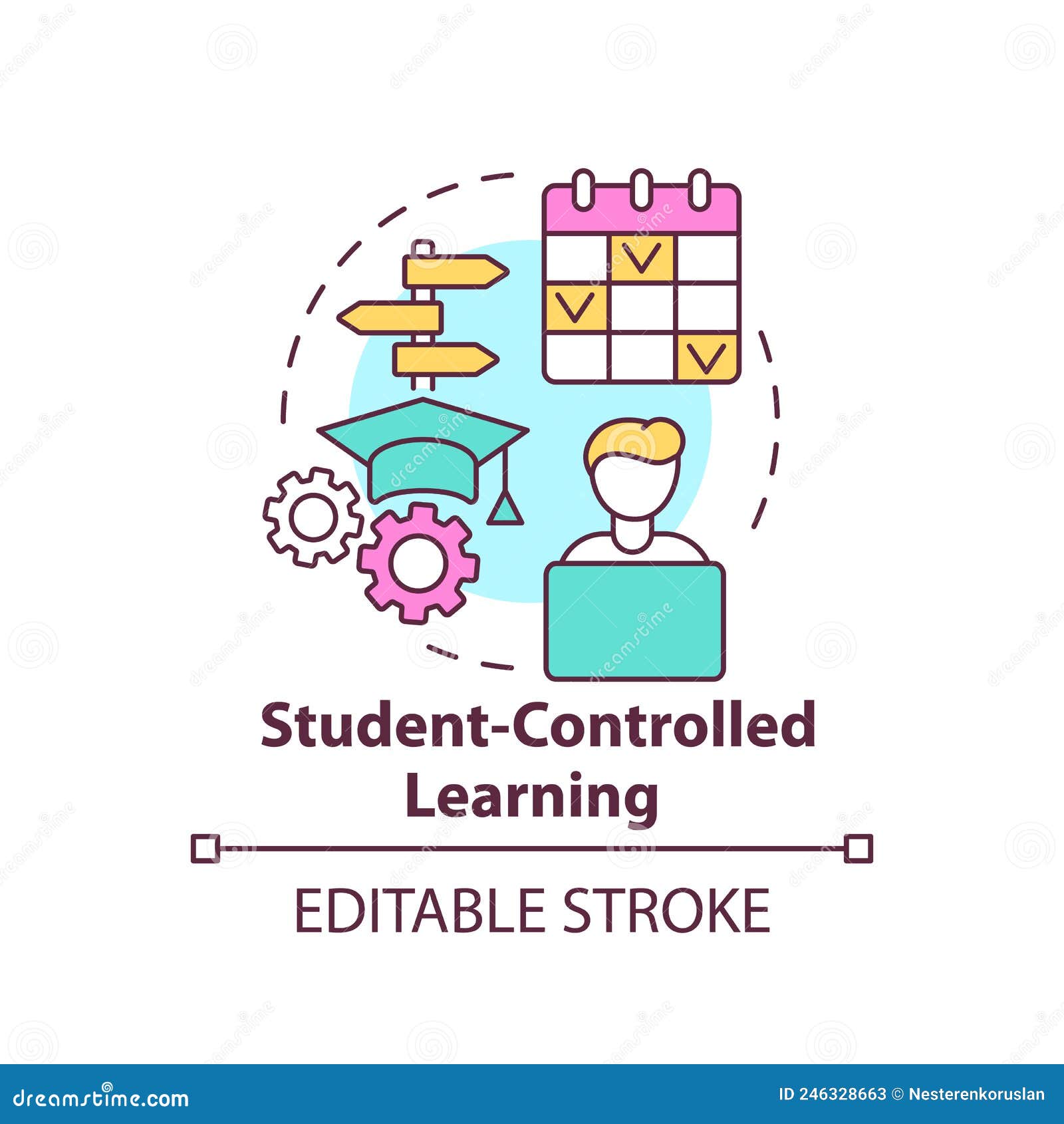 Student Controlled Learning Concept Icon Stock Vector - Illustration of ...