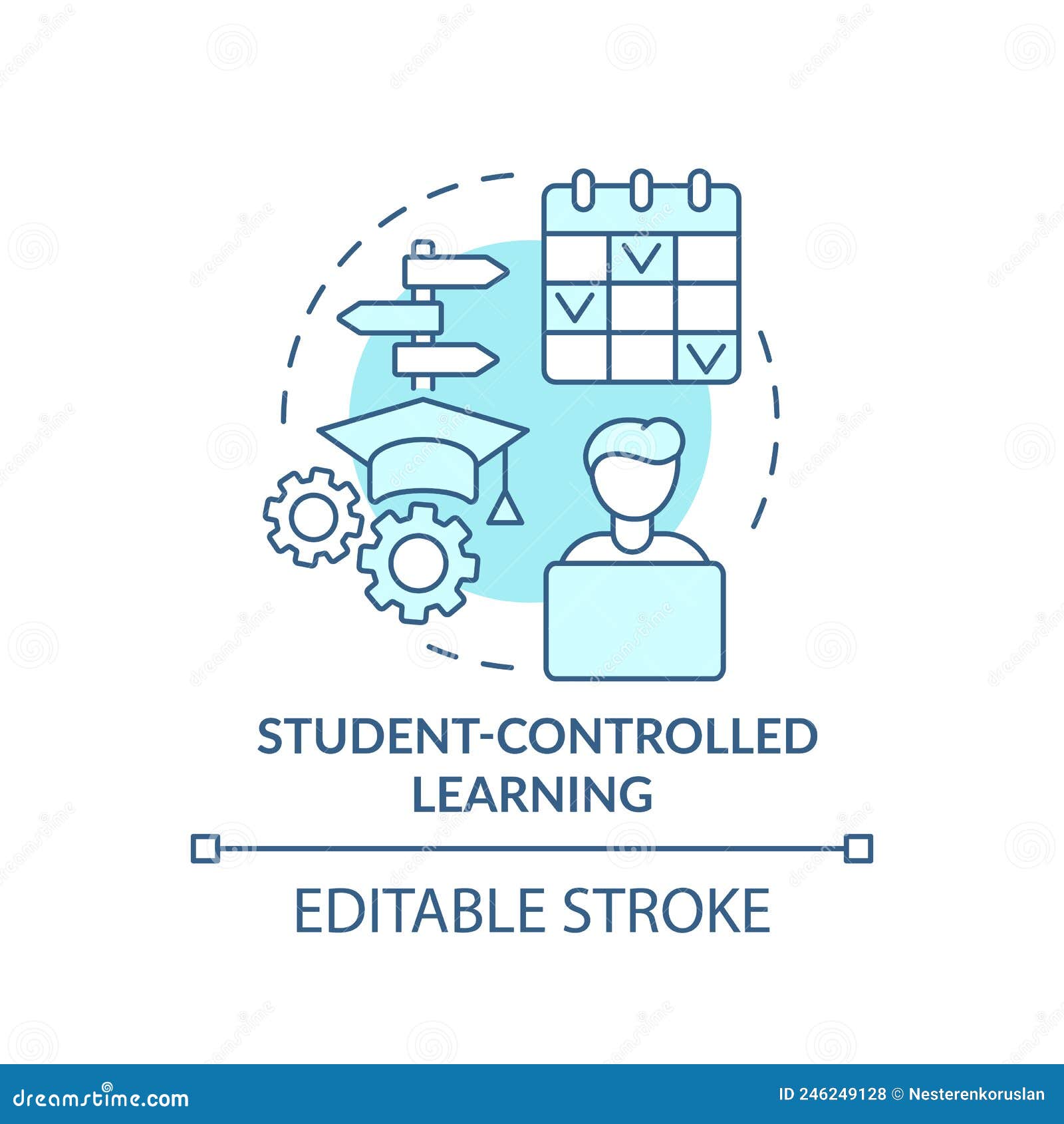 Student Controlled Learning Turquoise Concept Icon Stock Vector ... Student Controlled Learning Turquoise Concept Icon Stock Vector ...