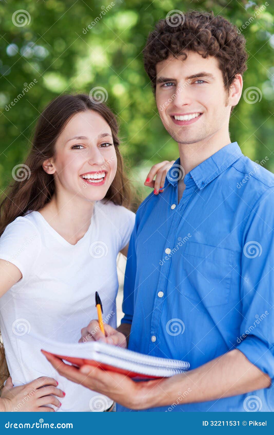 Student couple smiling stock image. Image of caucasian - 32211531