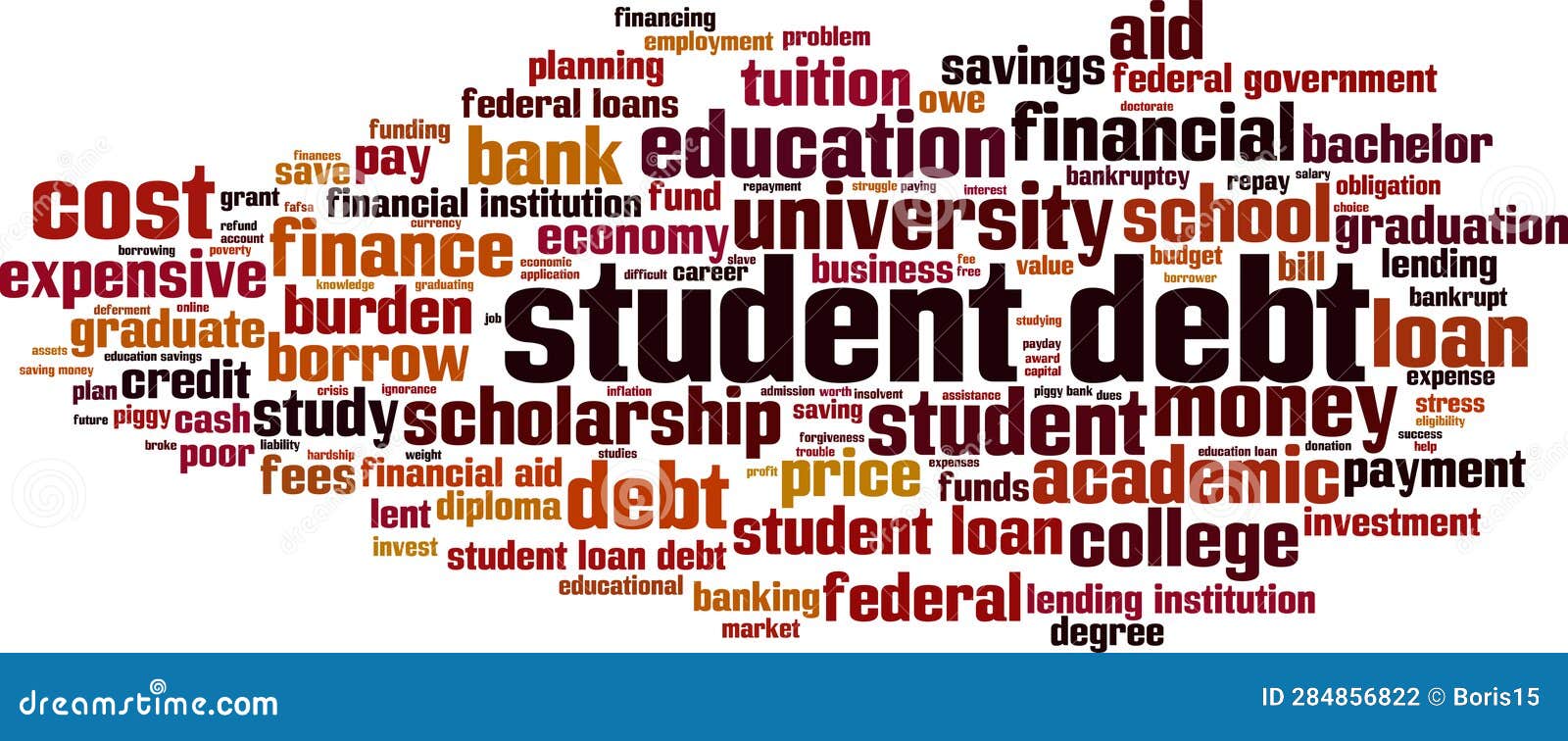 Student debt word cloud stock vector. Illustration of invest - 284856822