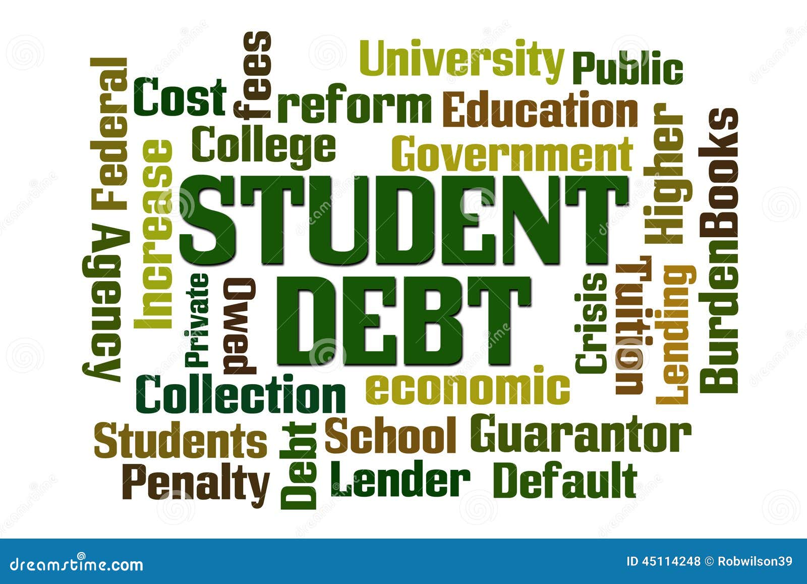 Student Debt stock illustration. Illustration of default - 45114248