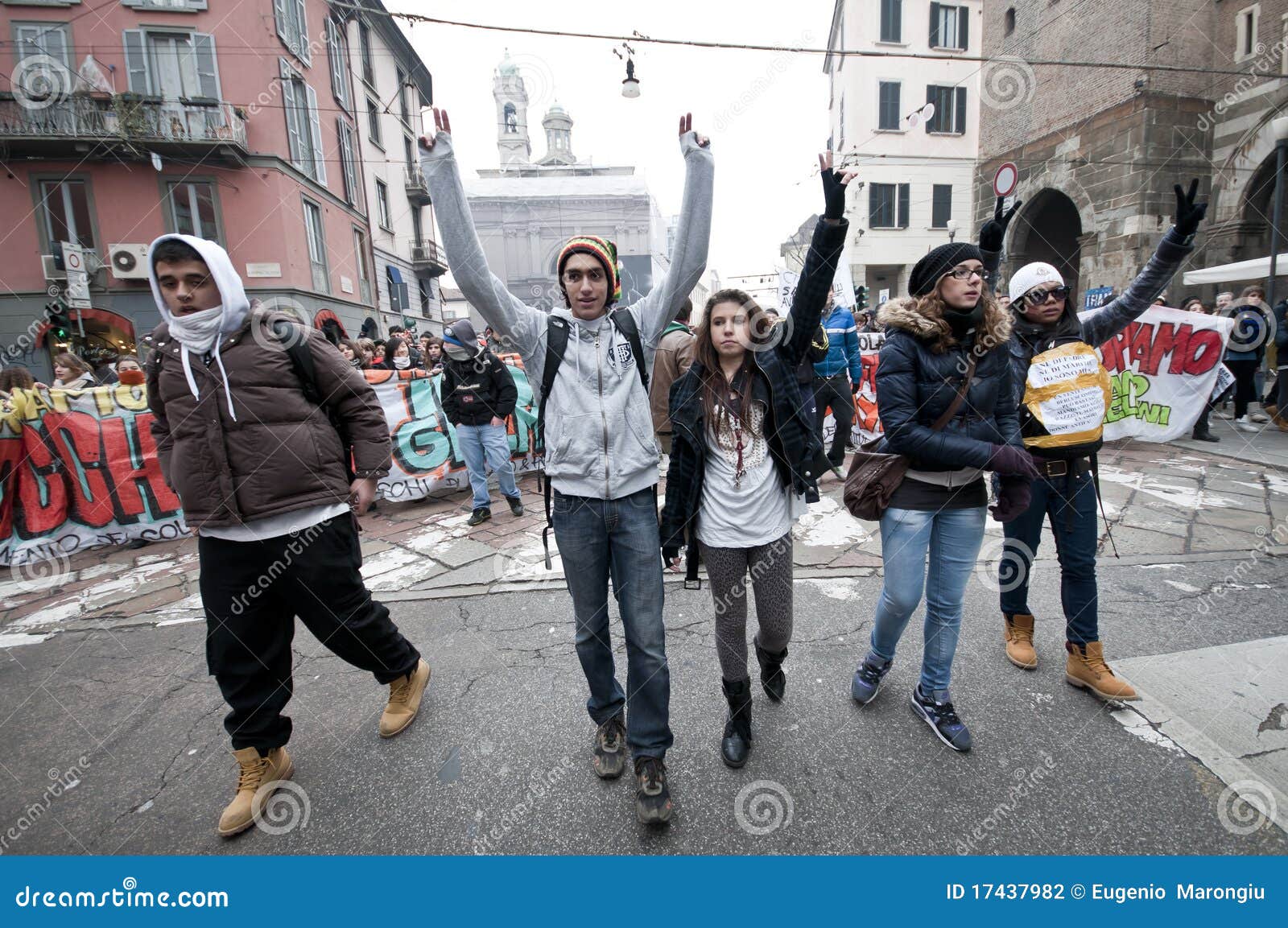 Student Demonstration in Milan December 14, 2010 Editorial Photography ...