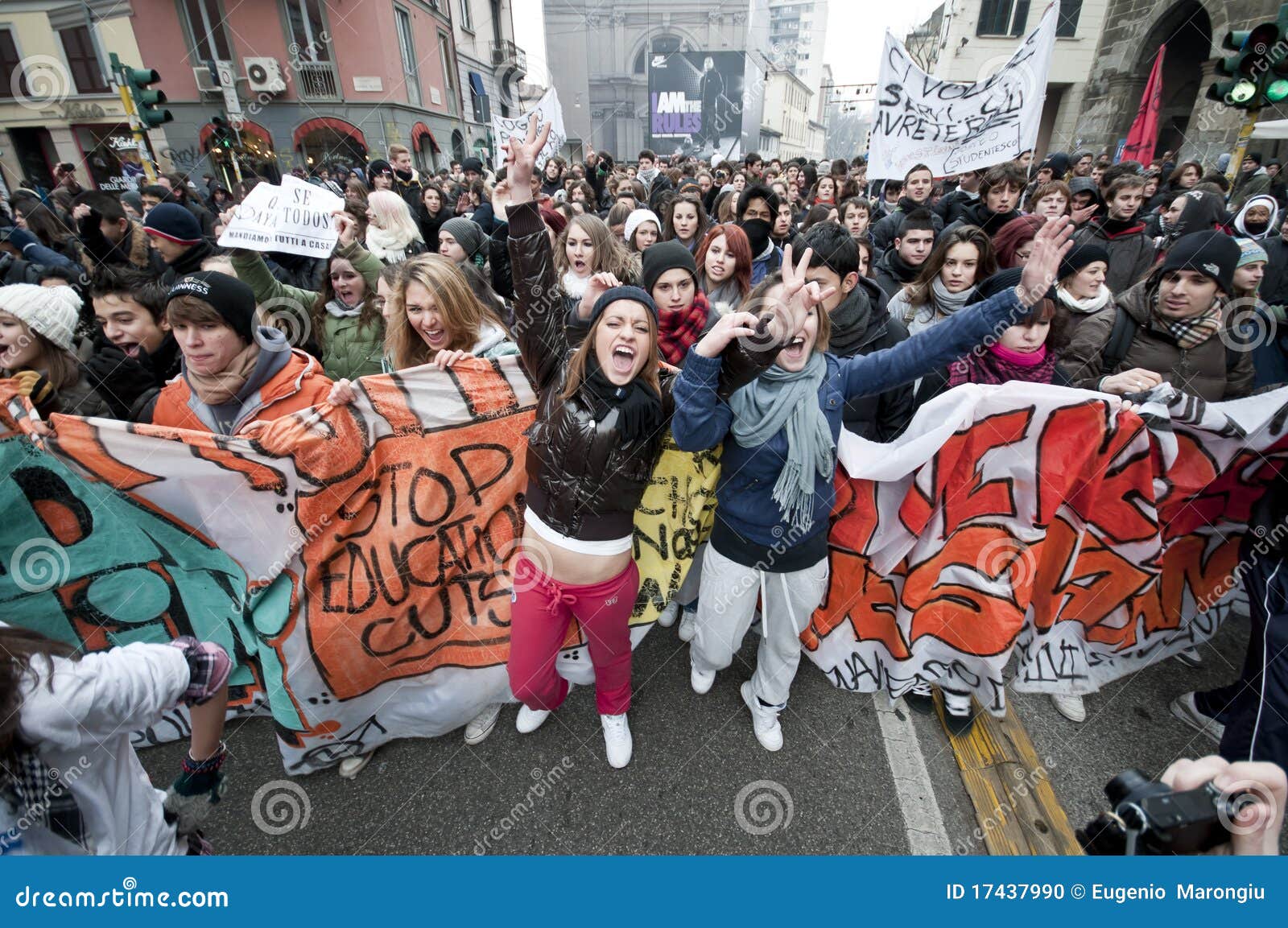 Student Demonstration in Milan December 14, 2010 Editorial Image ...