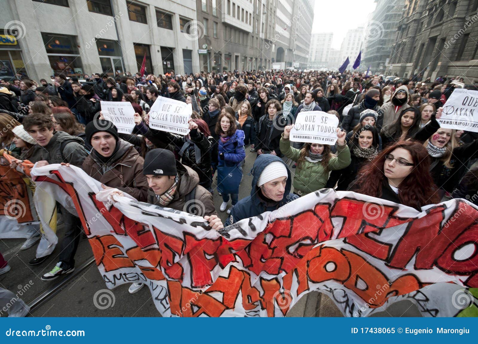 Student Demonstration in Milan December 14, 2010 Editorial Image ...