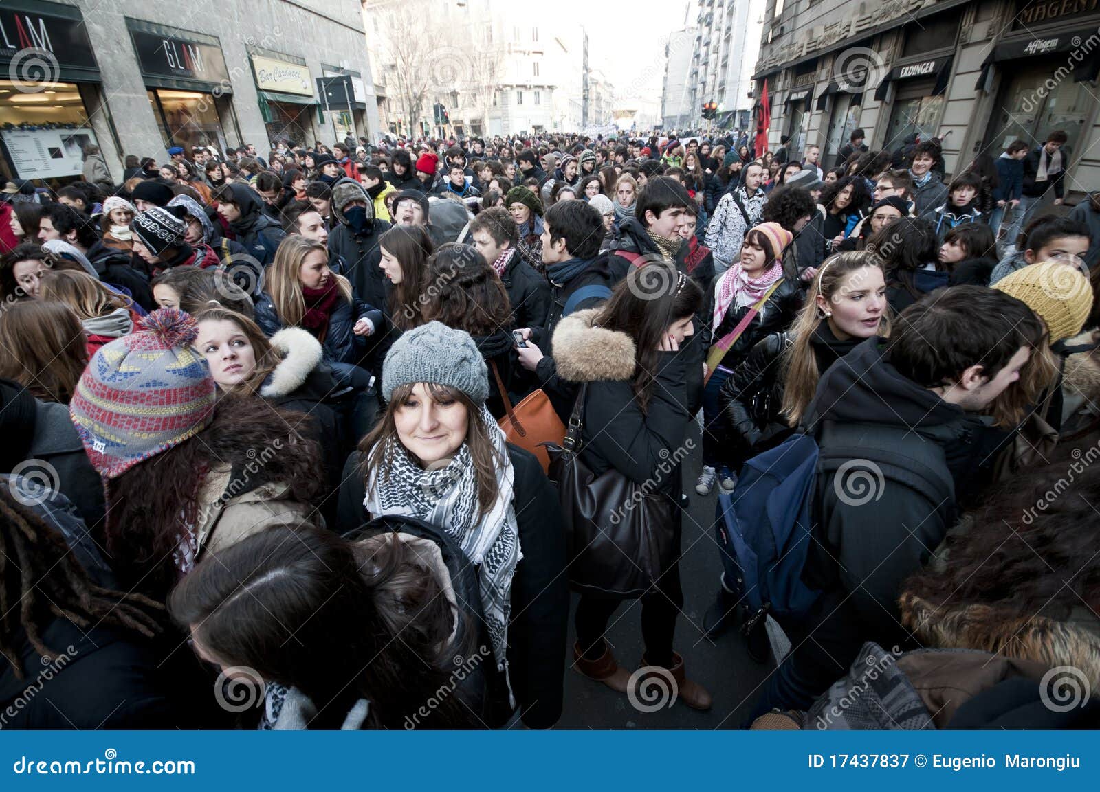 Student Demonstration in Milan December 22, 2010 Editorial Photography ...