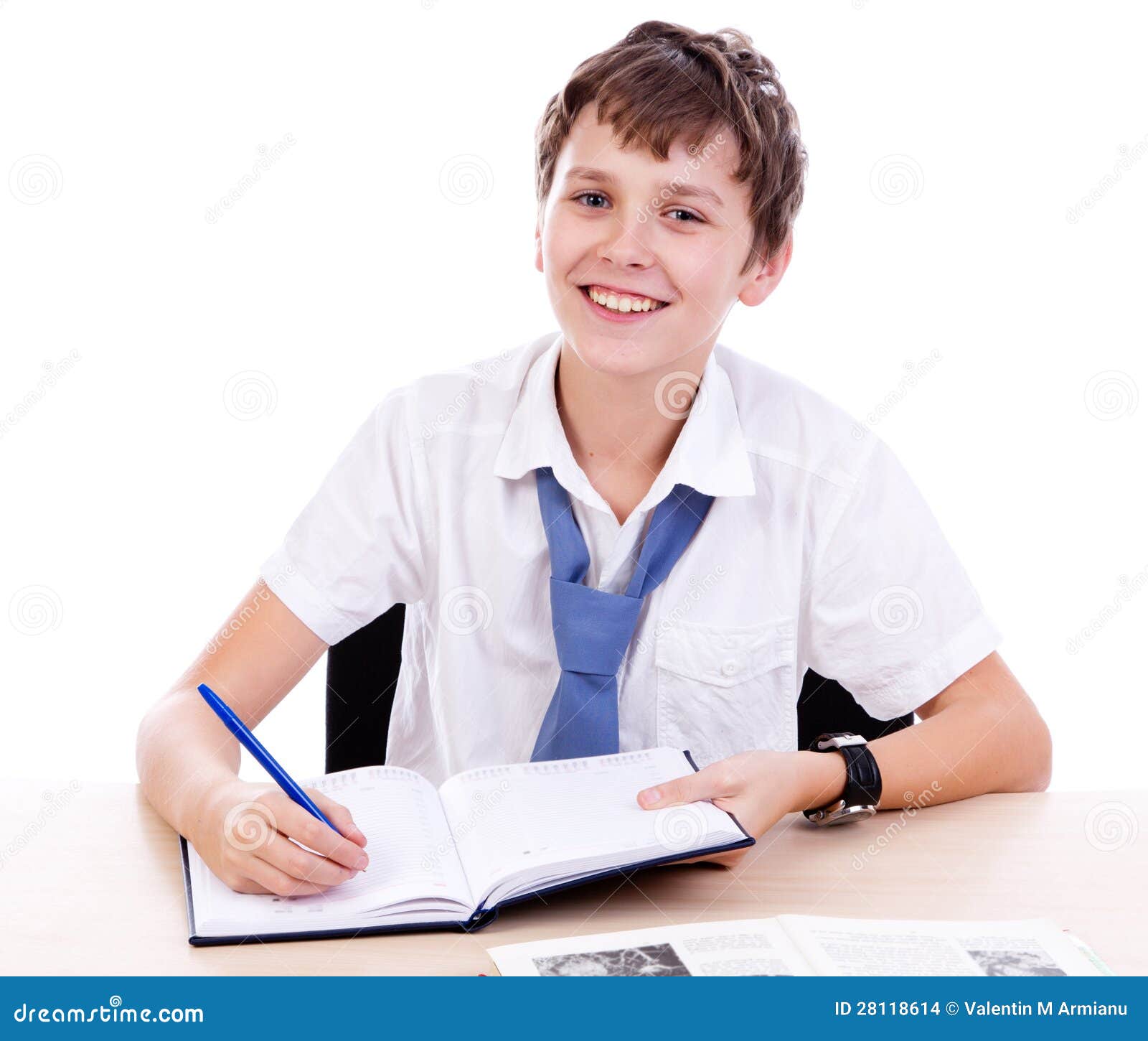 Student at desk stock photo. Image of office, indoors - 28118614