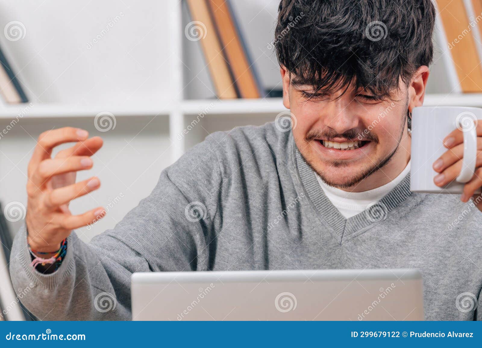 Student at Desk with Computer or Laptop Stock Photo - Image of teaching ...