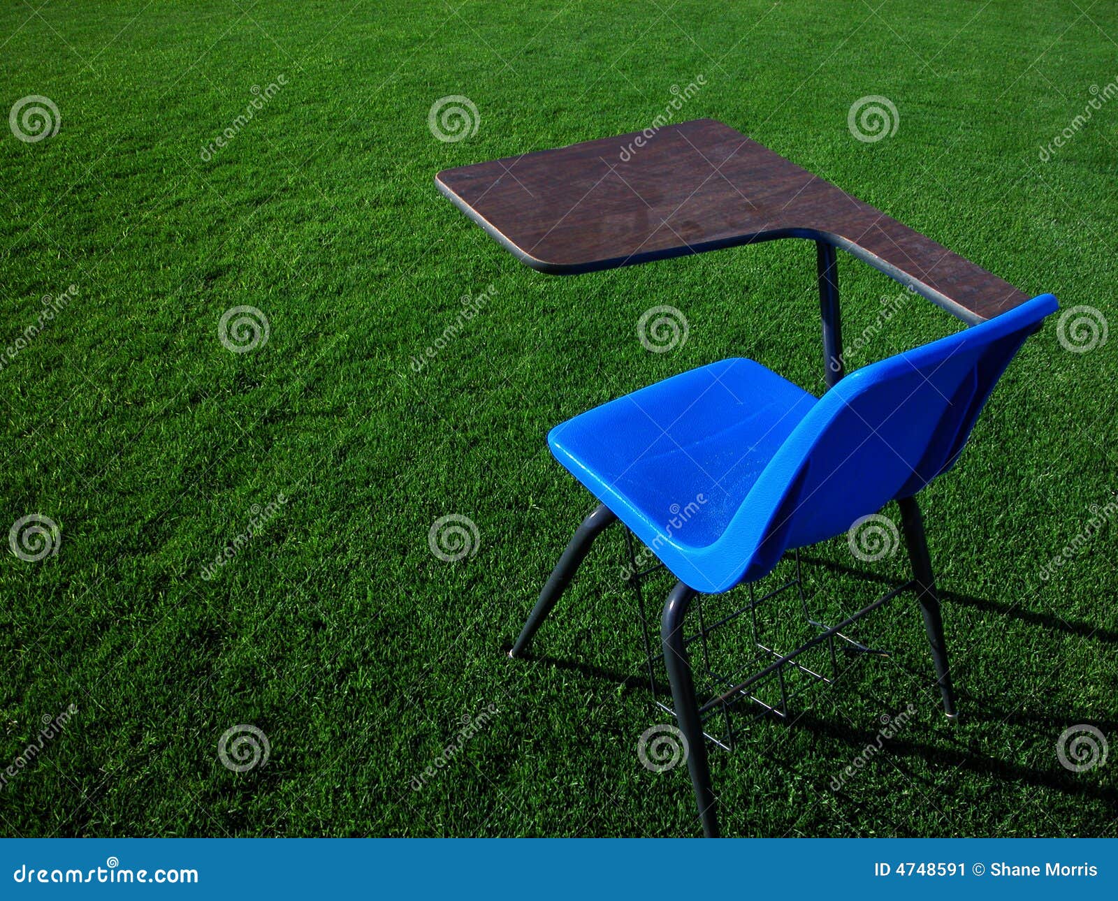 Student Desk on Football Field Stock Image - Image of sophomore, grass ...
