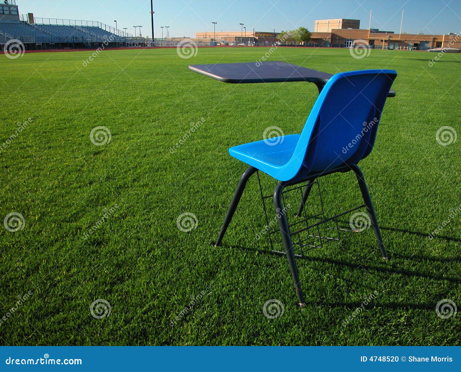 Student Desk on Football Field at School Stock Photo - Image of hybrid ...