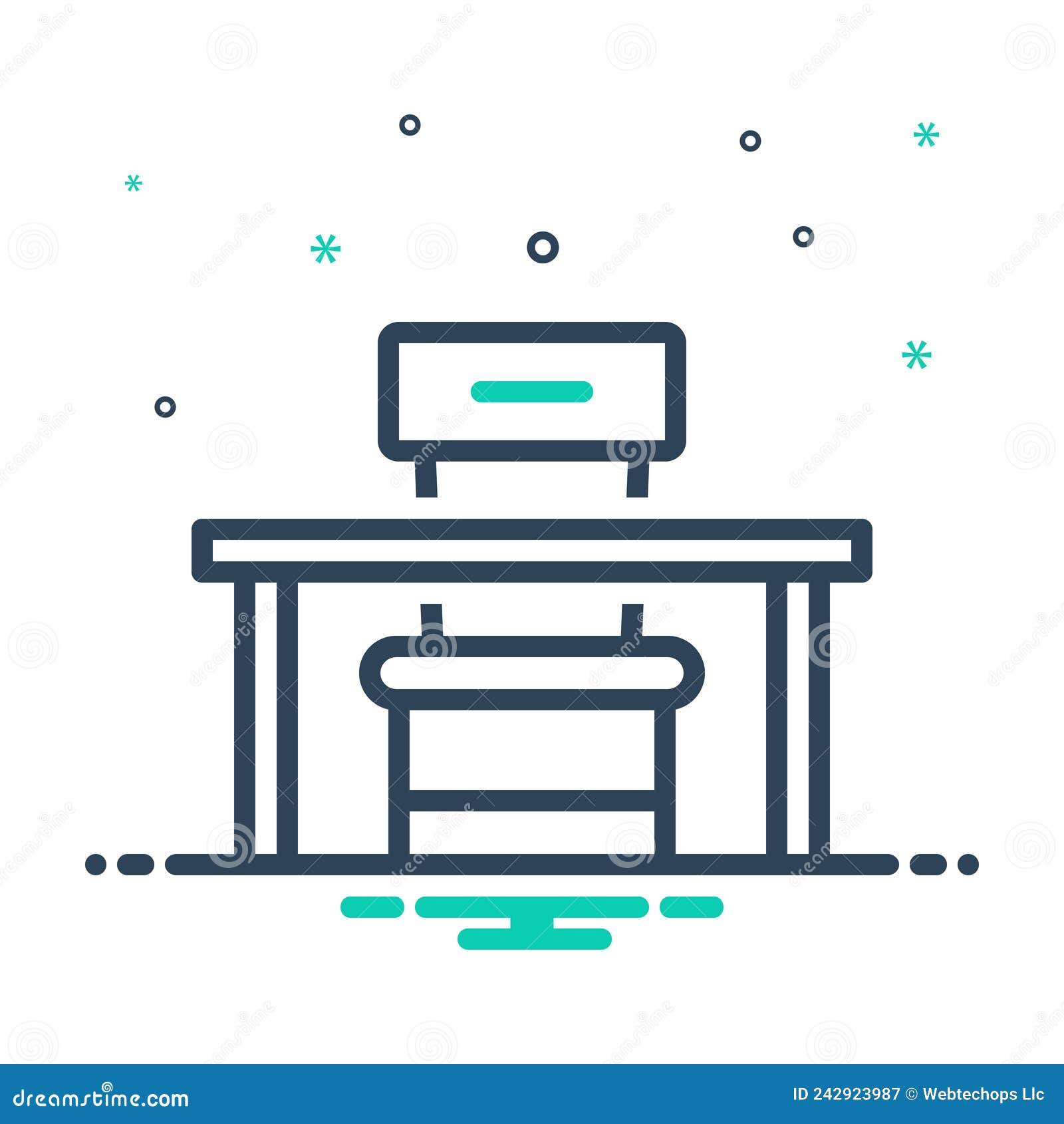 Mix Icon for Student Desk, Furniture and Table Stock Vector ...
