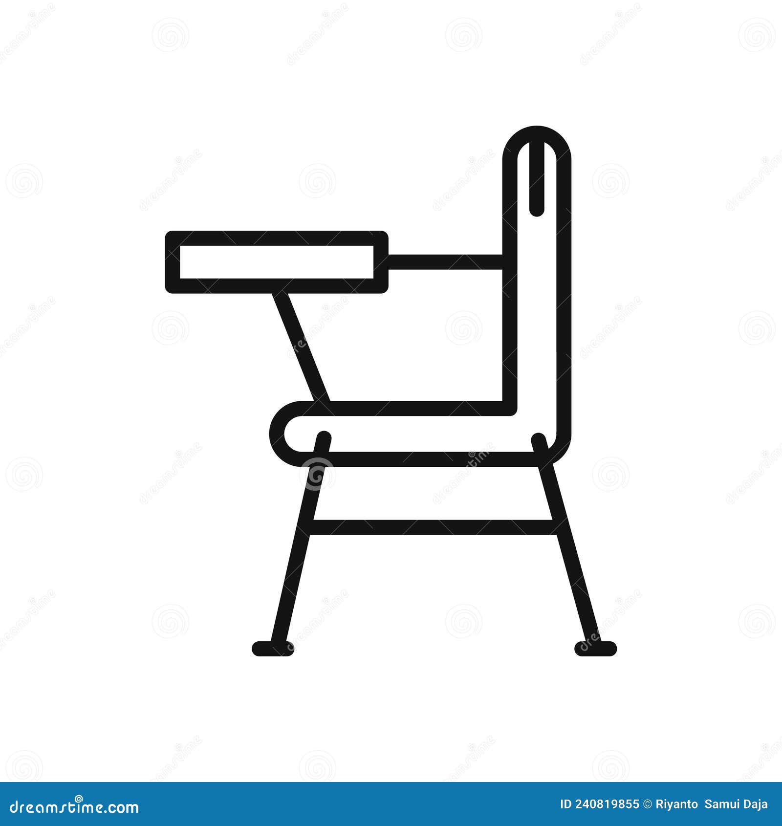 Student Desk Icon Black and White Illustration Stock Vector ...