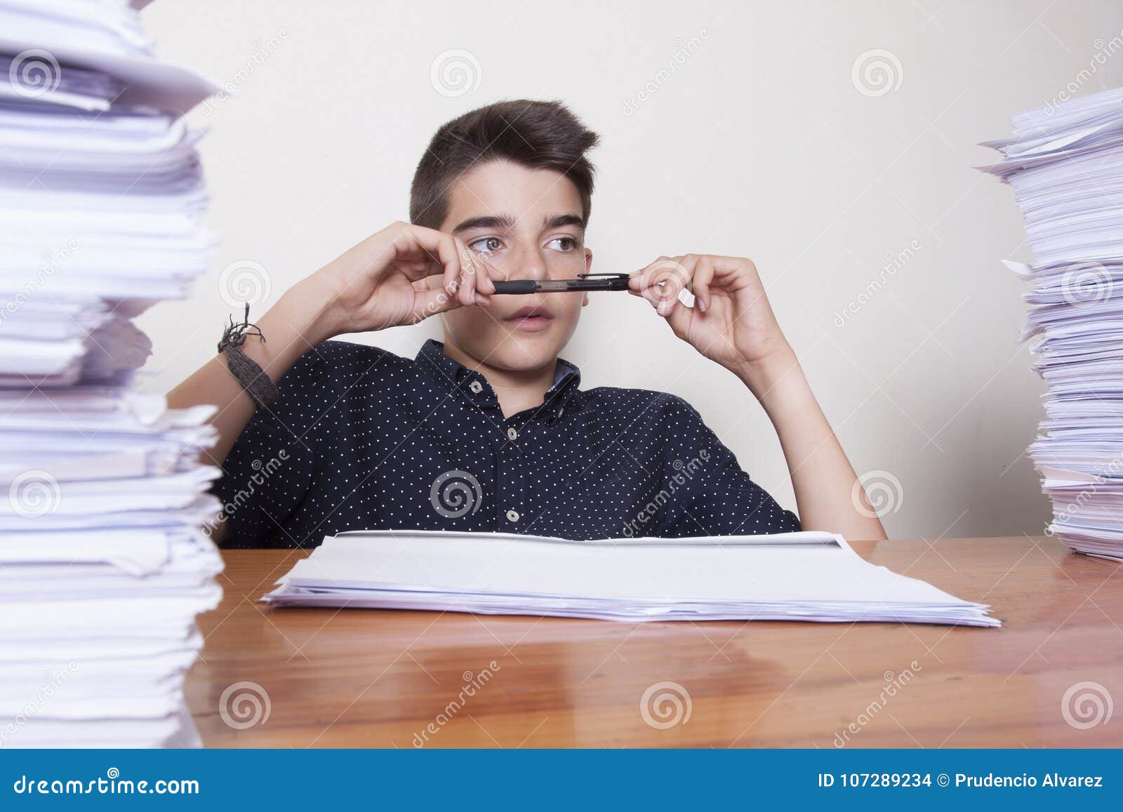 Student at the Desk Studying Stock Photo - Image of cute, books: 107289234
