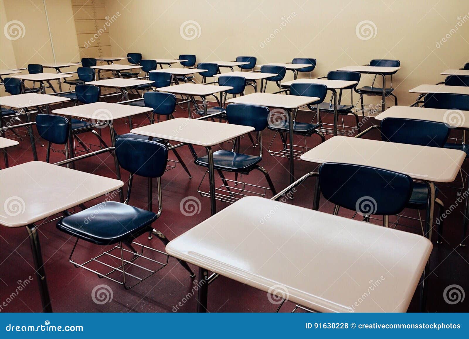 Student Desks And Chairs In Classroom Picture. Image: 91630228