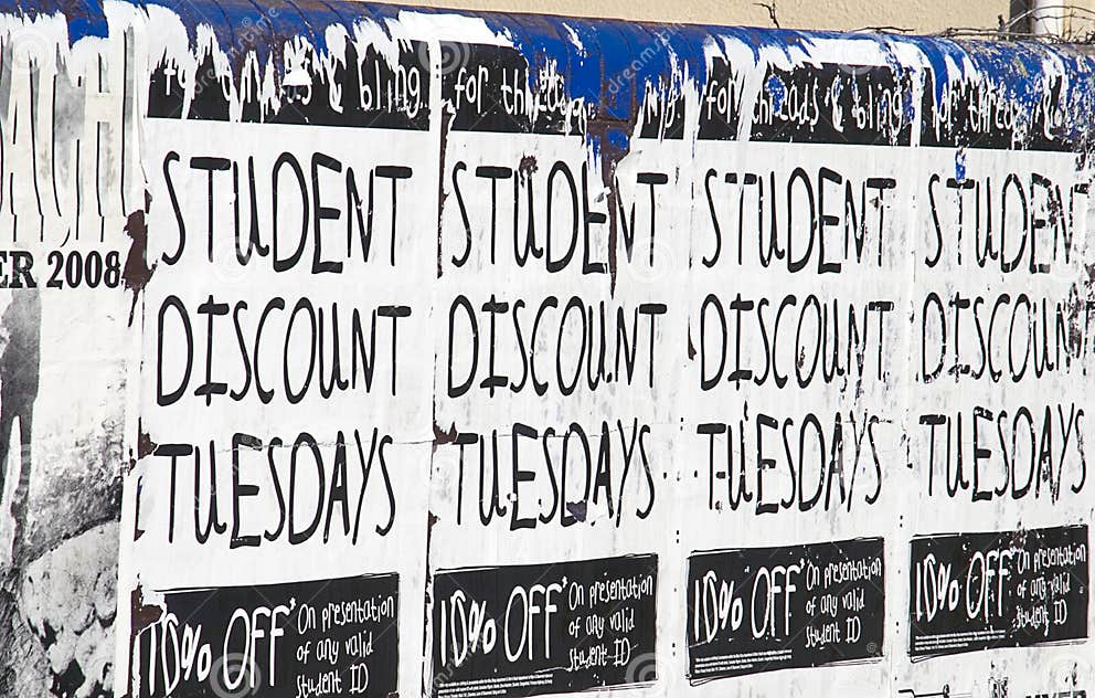 Student Discount Poster #2 stock image. Image of rough - 5617131