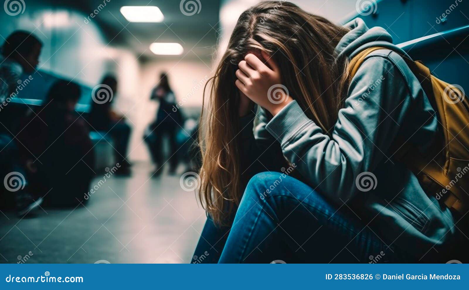 Student Discrimination or Abuse School Corridor. Bullying Problem ...