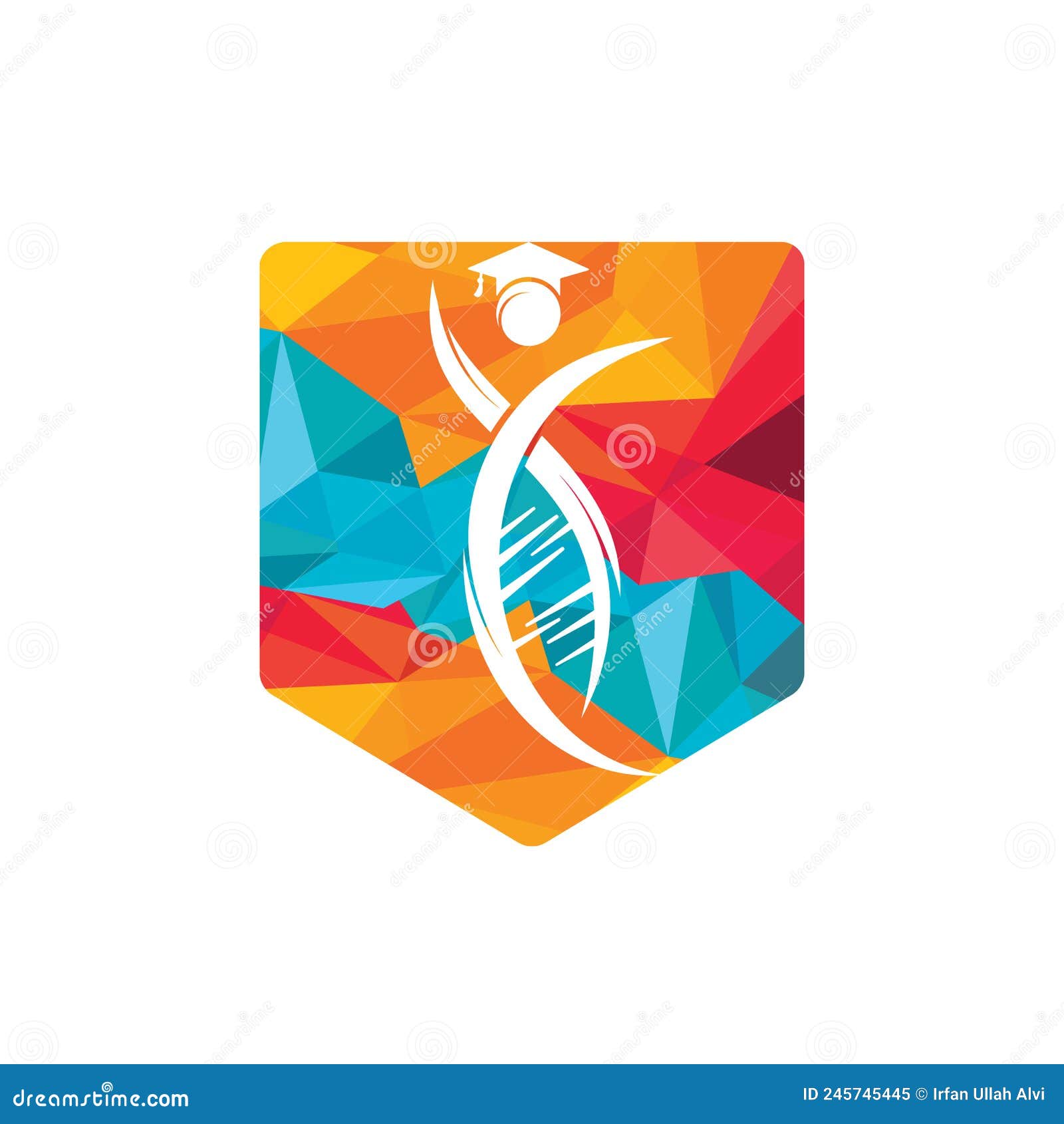 Student DNA Vector Logo Template. Genetic Education Vector Logo Design ...