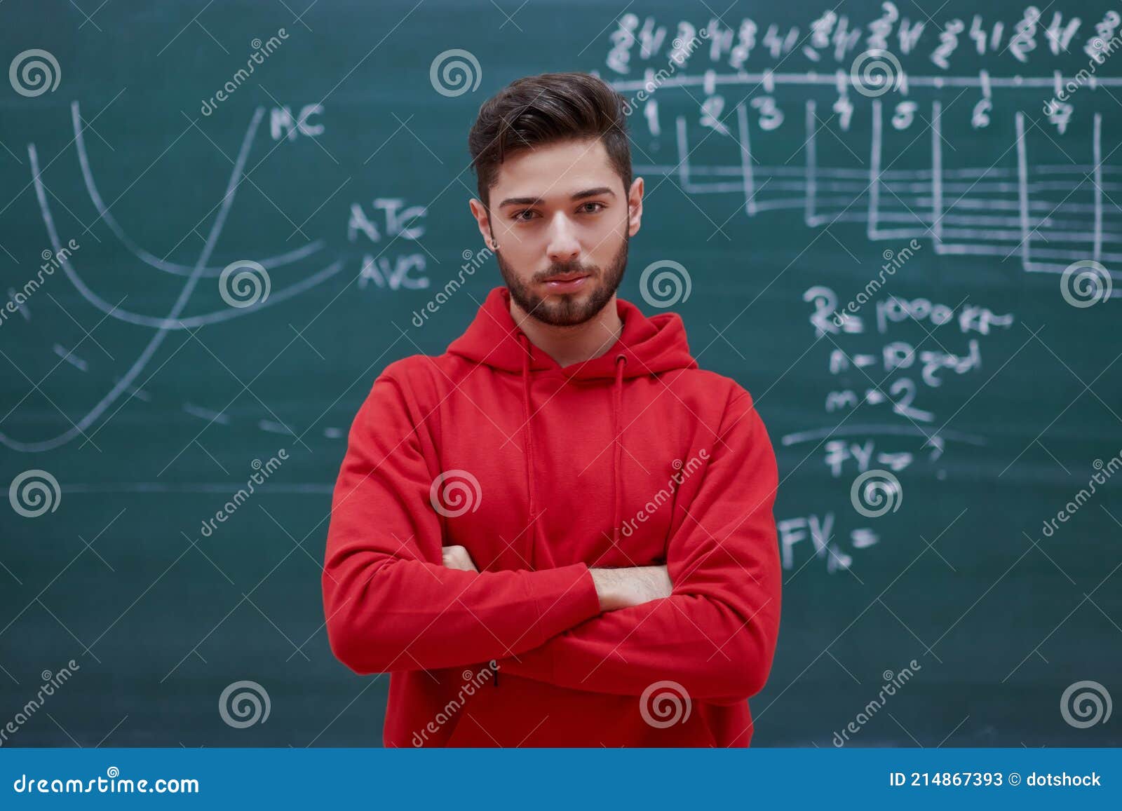The Student Does the Task on the Board Stock Image - Image of ...