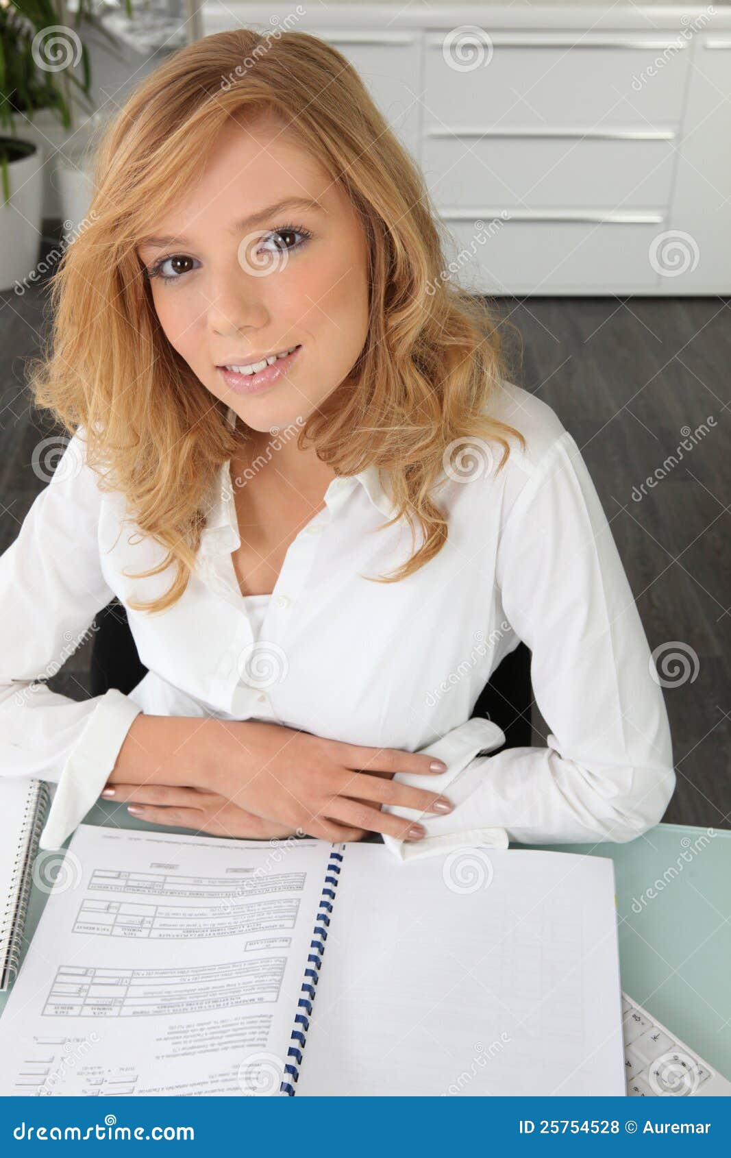 Student Doing Her Coursework Stock Photo - Image of pretty, career ...