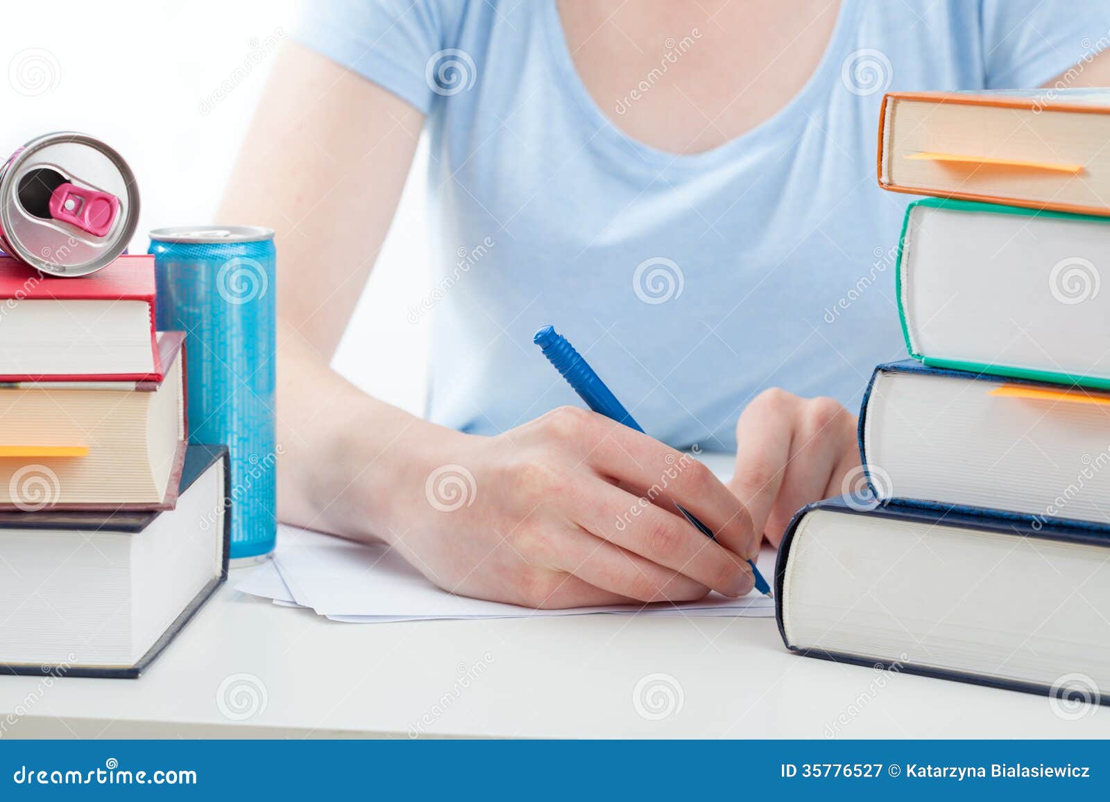 Student doing her homework stock image. Image of room - 35776527