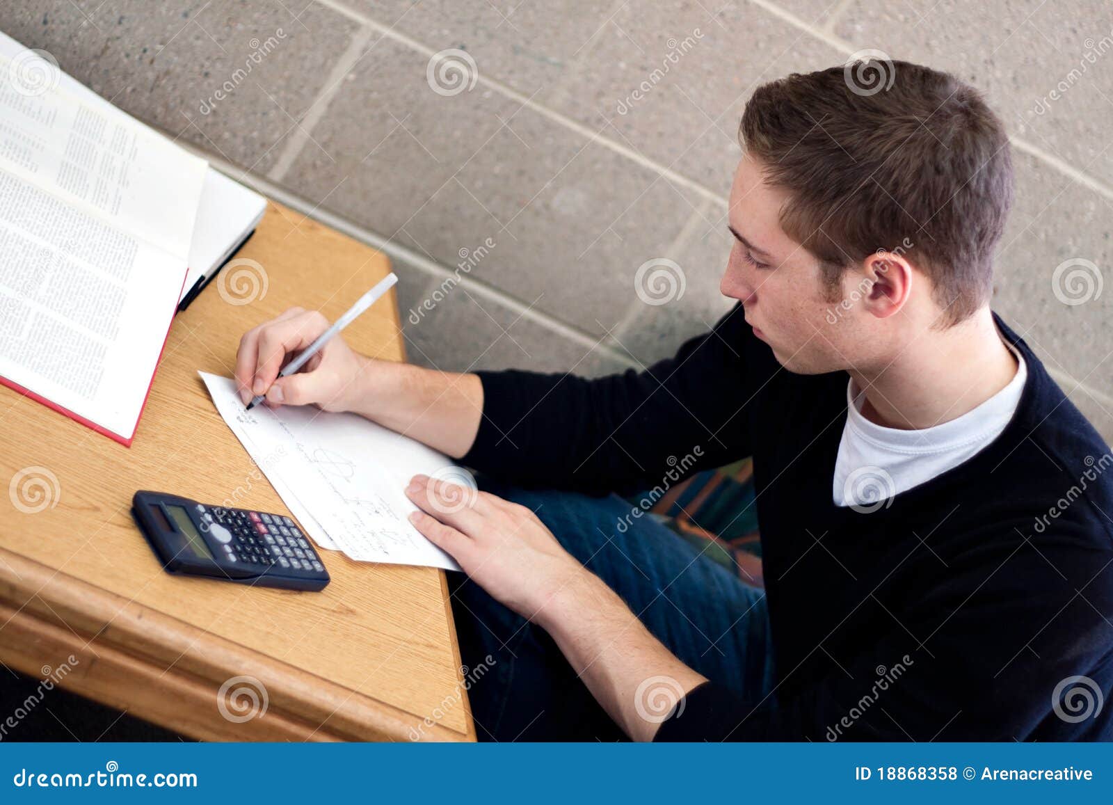 Student Doing Homework stock photo. Image of preparation - 18868358