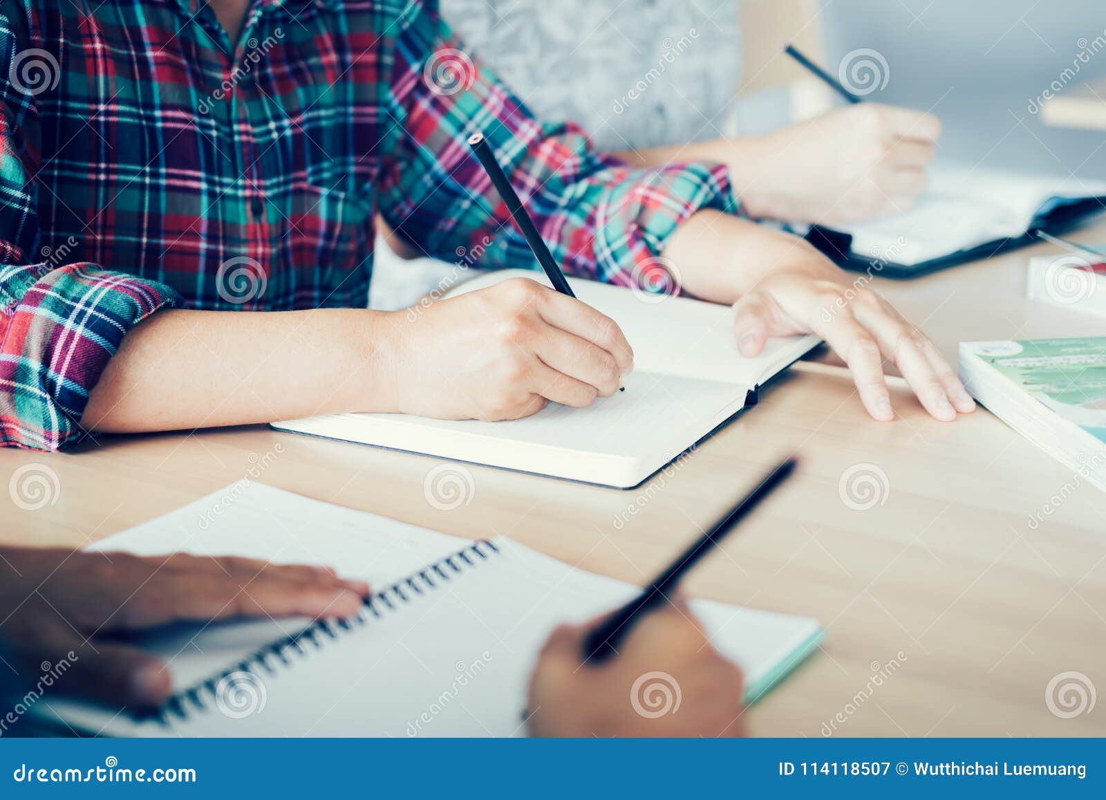 Student Doing Homework in Library. Stock Image - Image of child, exam ...