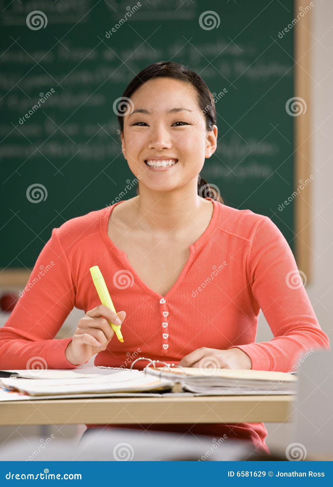 Student Doing Homework in School Classroom Stock Image - Image of pupil ...