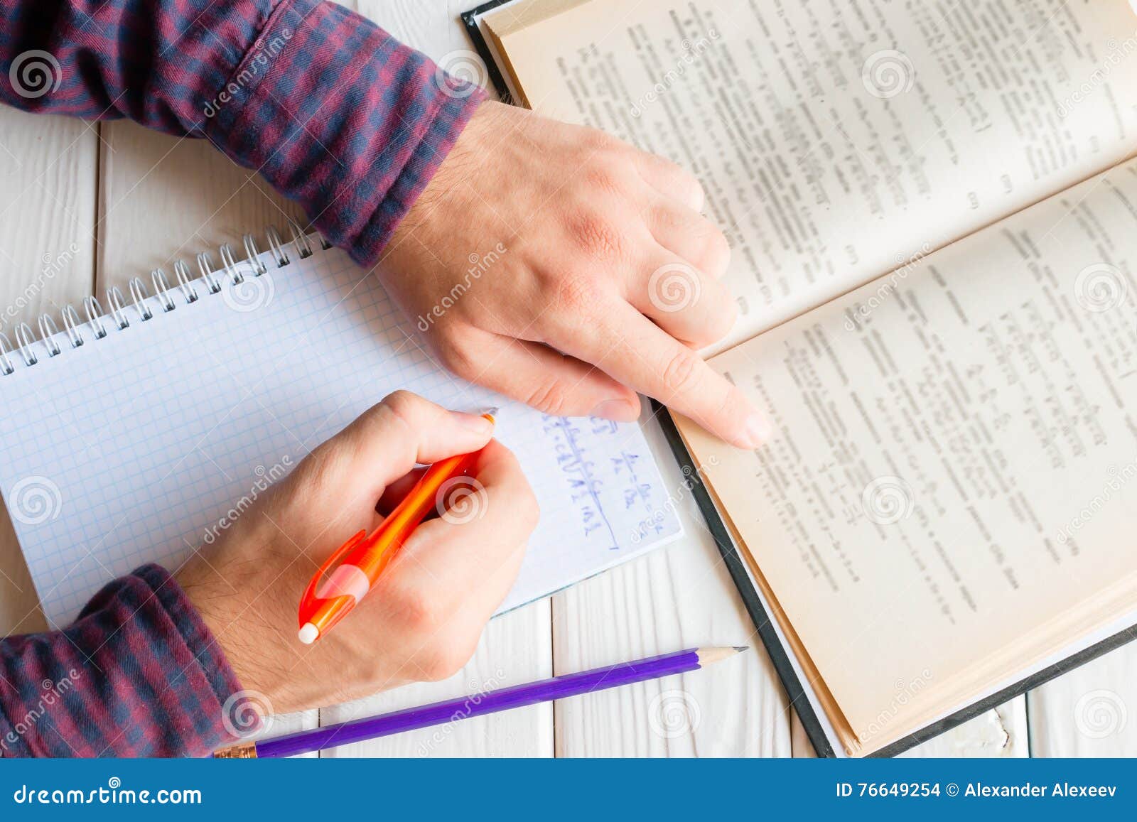 Student doing homework stock photo. Image of exam, school - 76649254