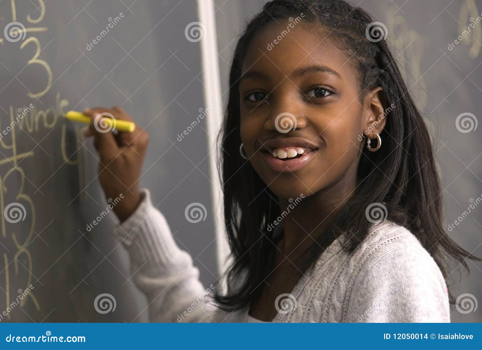 Student Doing Math on Chalk Board Stock Photo - Image of learn ...
