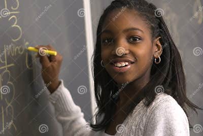 Student Doing Math on Chalk Board Stock Photo - Image of learn ...