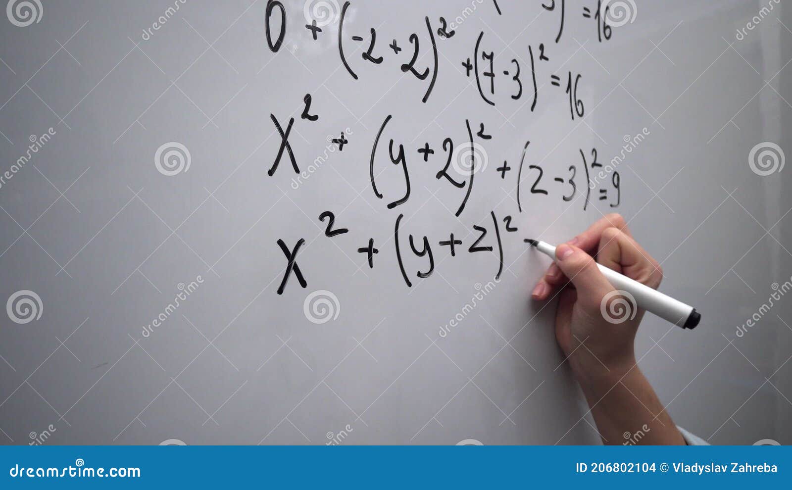 Student Doing Mathematics Exercises. School or College Lesson ...