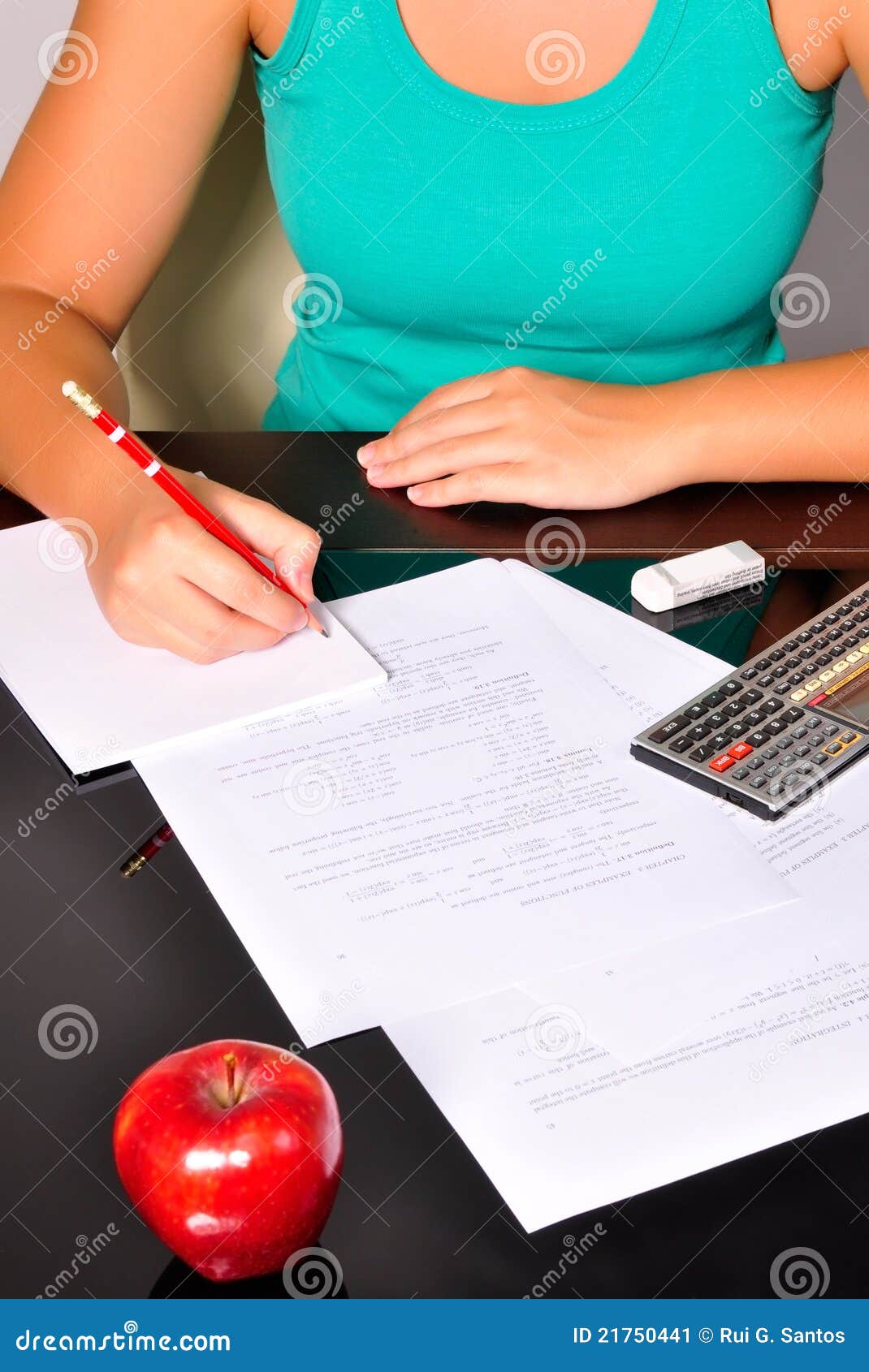 Student Doing Maths Exercises Stock Image - Image of college, science ...