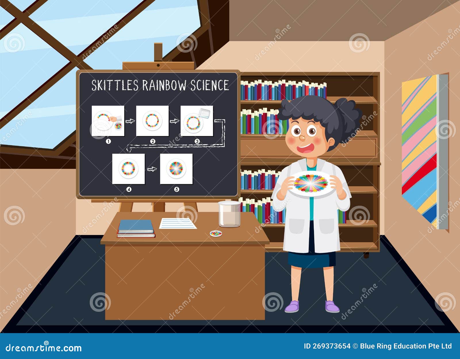 Student Doing Science Experiment Stock Illustration - Illustration of ...