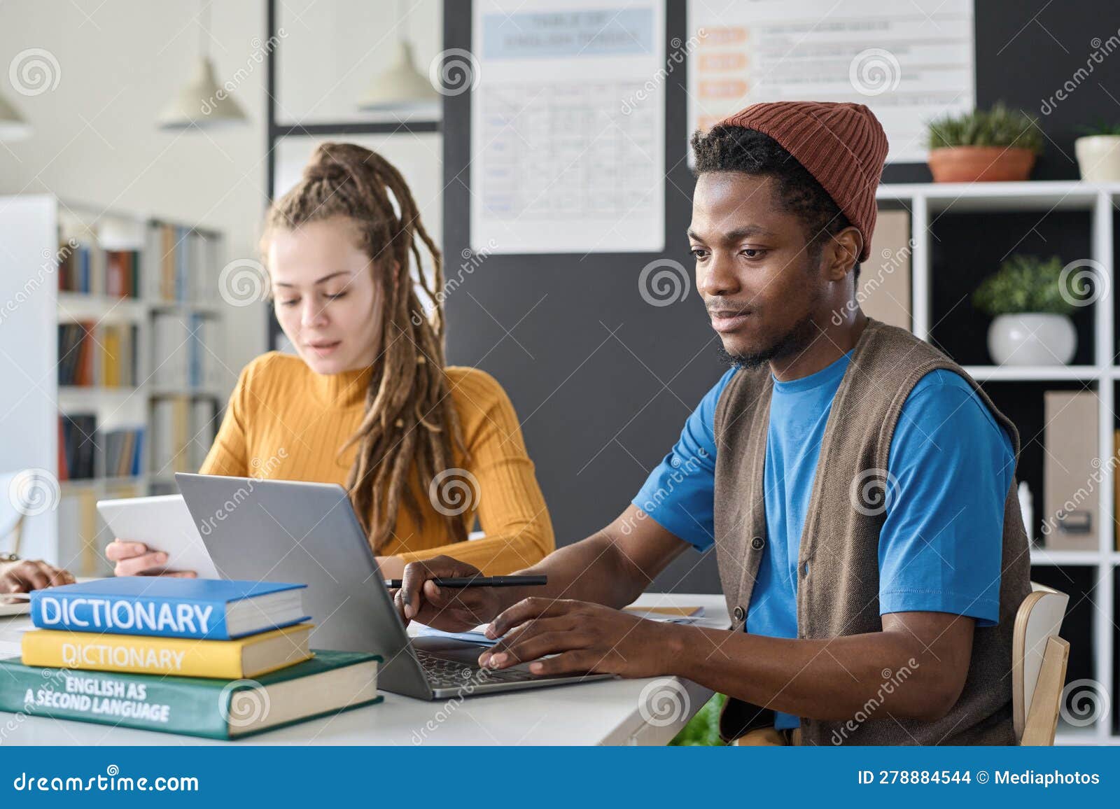 Student Doing Task Online on Laptop Stock Photo - Image of adult, class ...