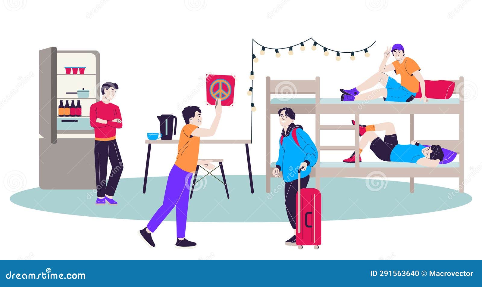 Student Dormitory Isometric Set Vector Illustration | CartoonDealer.com ...