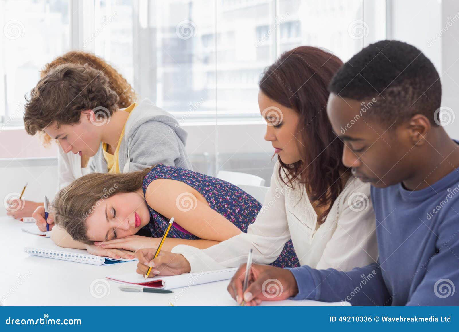 Student Dozing during a Class Stock Photo - Image of asleep, hipster ...