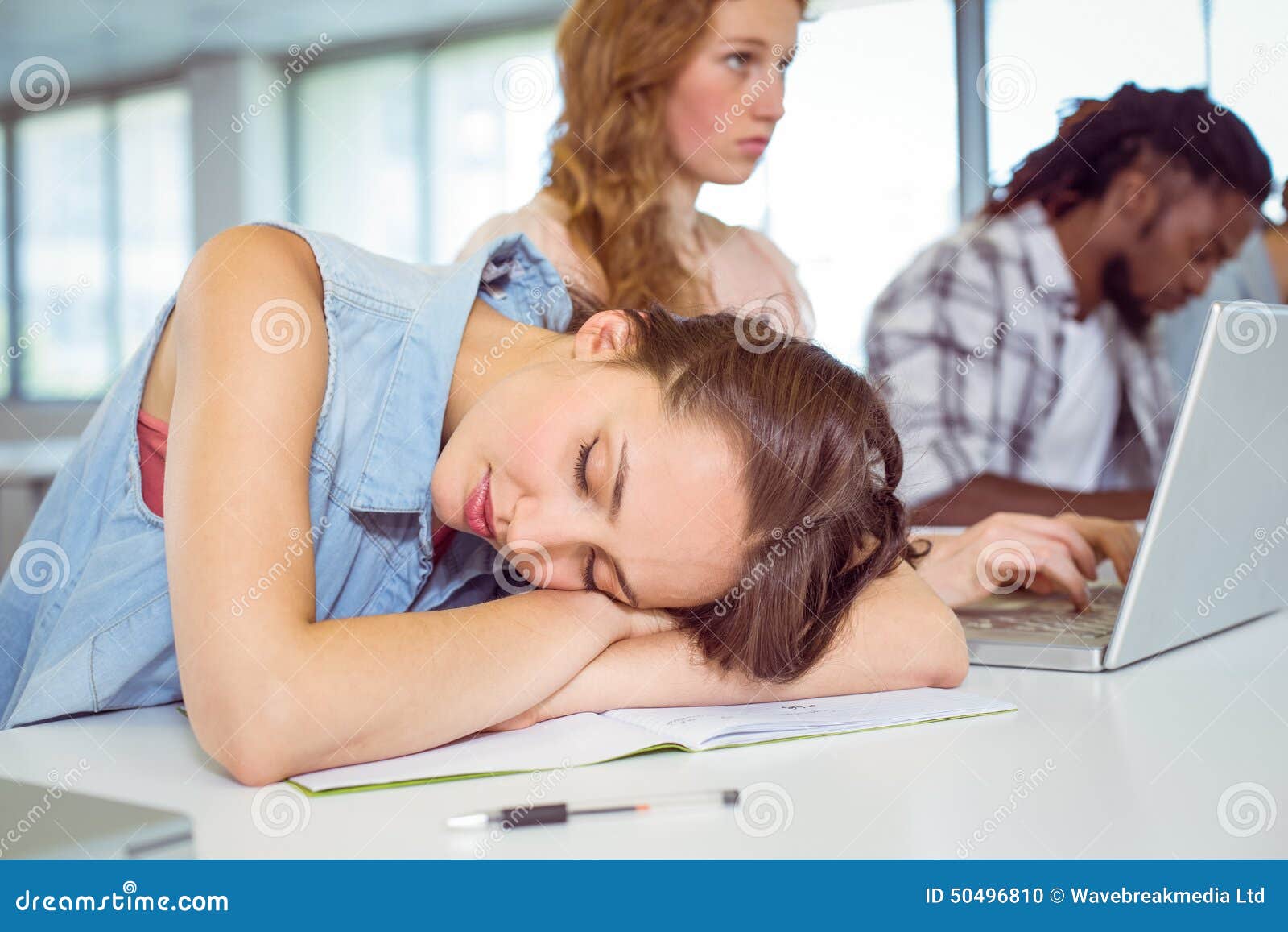 Student Dozing during a Class Stock Photo - Image of designer, campus ...