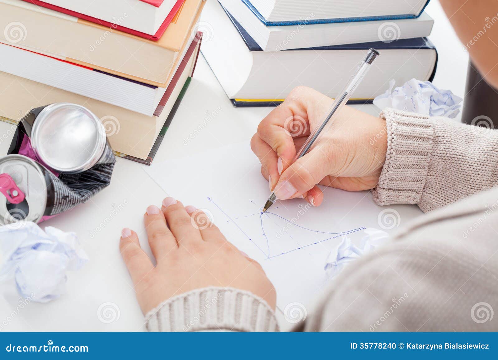 Student drawing a chart stock photo. Image of difficult - 35778240